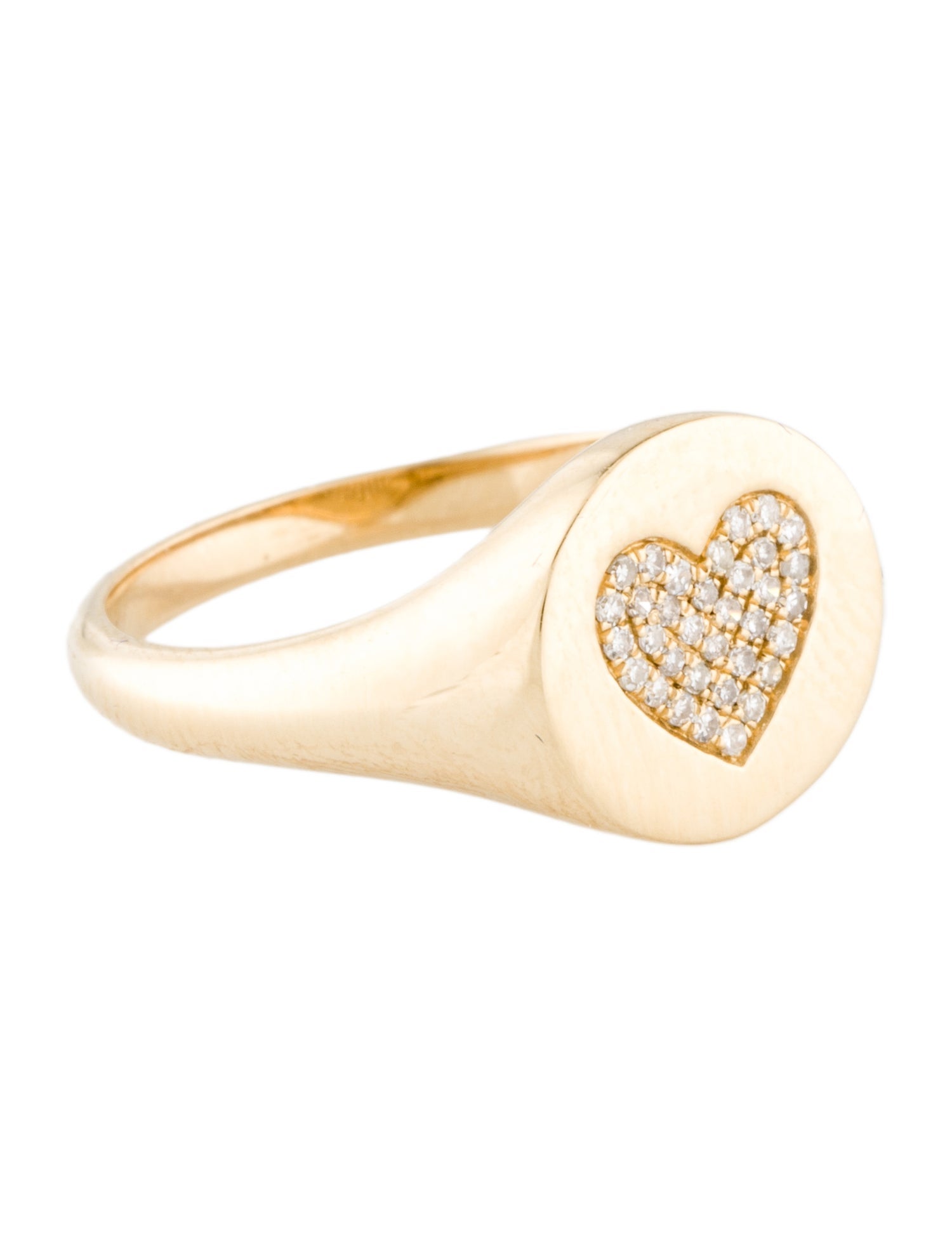 Ring 14K Emerald & Diamond Signet Ring - 14K Yellow Gold Signet Ring ...