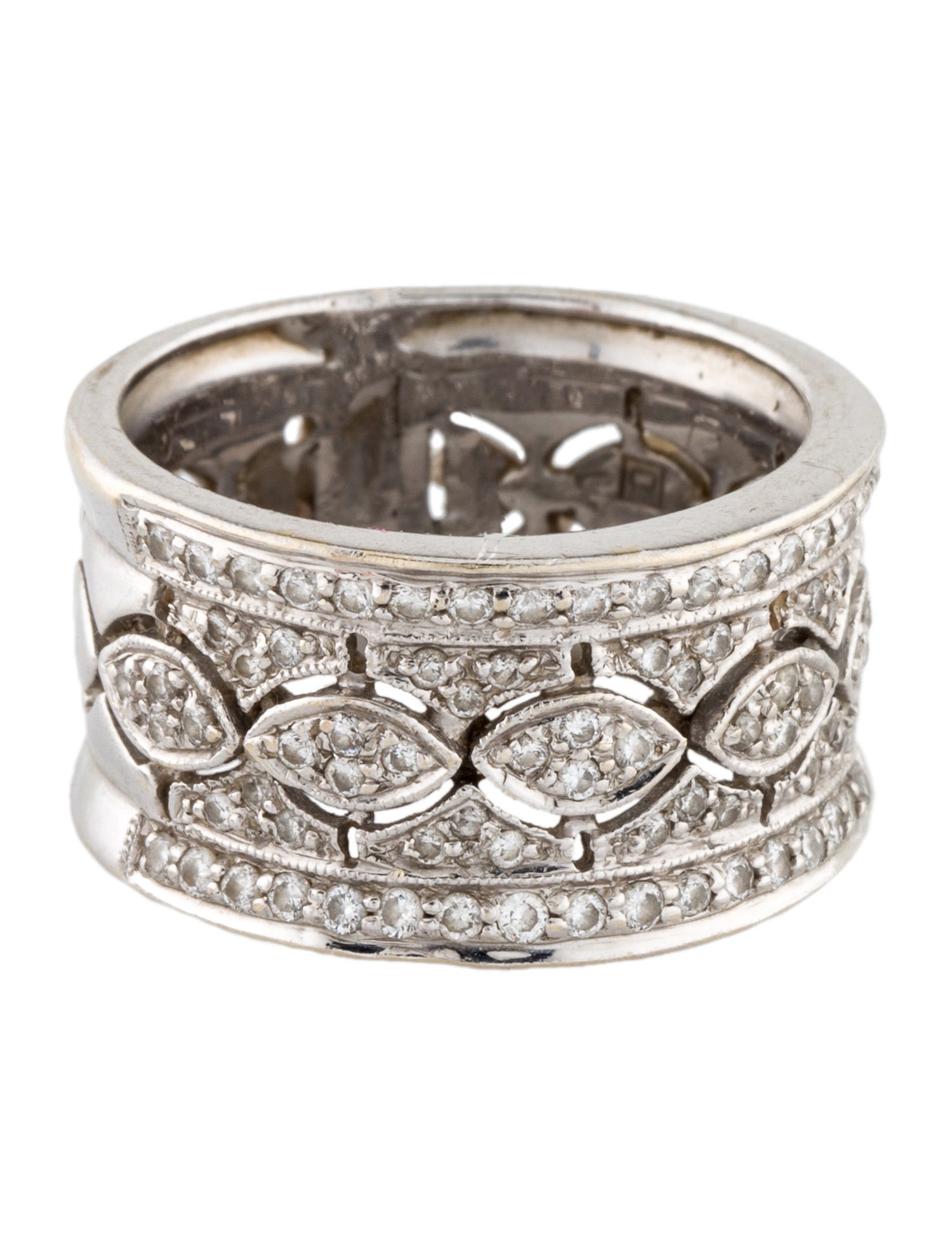 Ring Two Tone Mesh Ring Band - Gold, 18K Yellow Gold Band, Rings ...