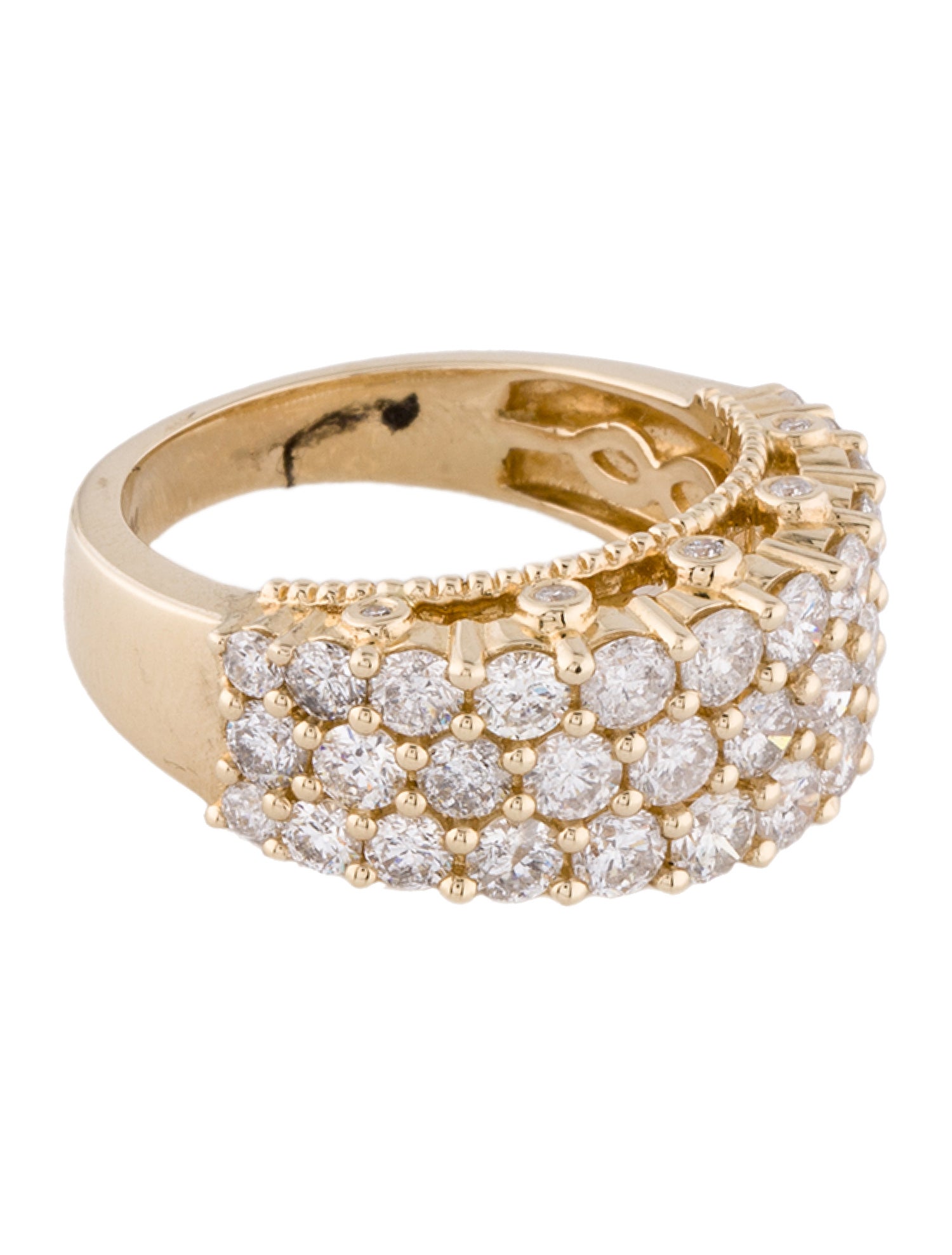 Ring 14K 2.62ctw Diamond Dome Band Ring - 14K Yellow Gold Band, Rings ...