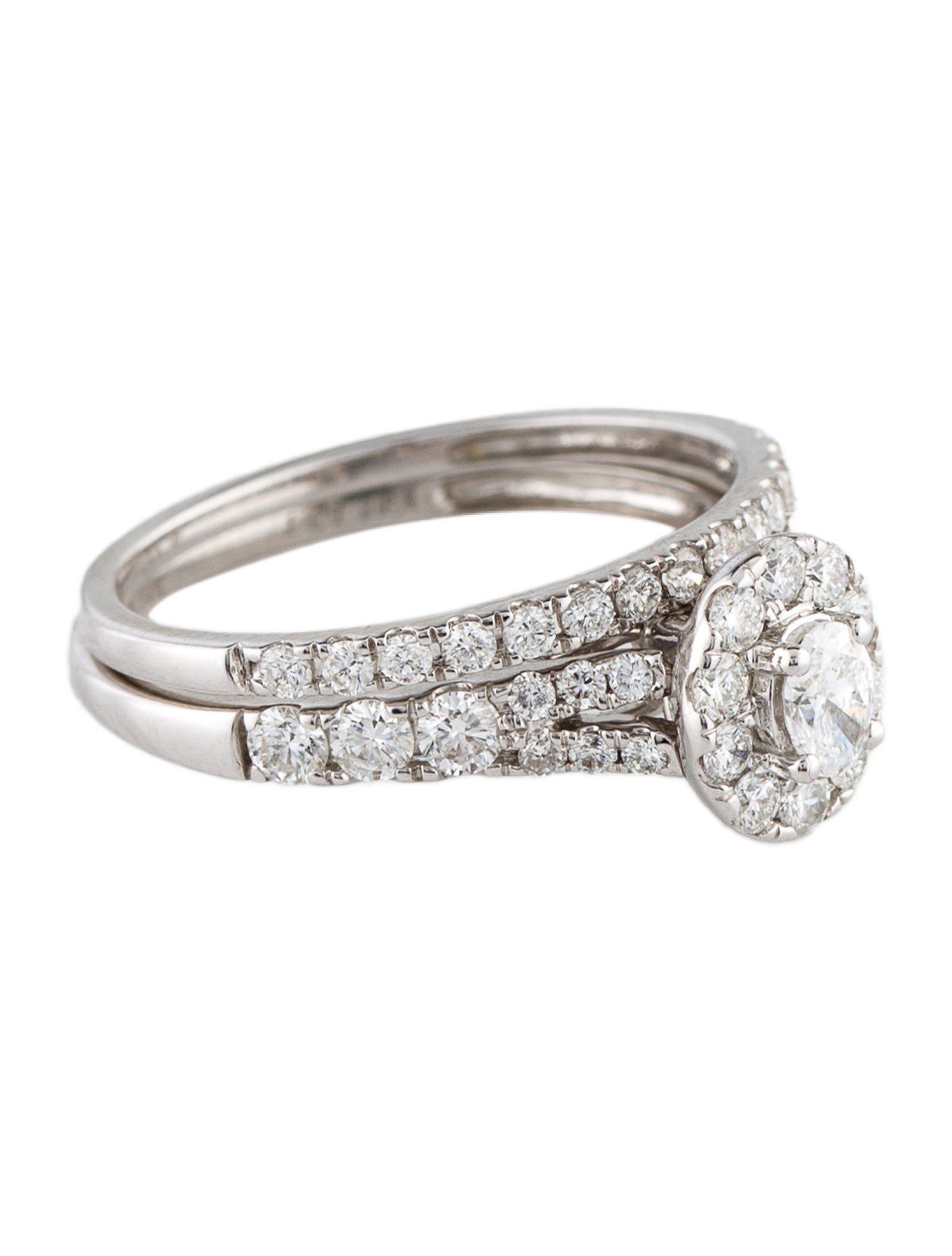 Ring 14K Diamond Wedding Set - 14K White Gold Wedding Set, Rings ...
