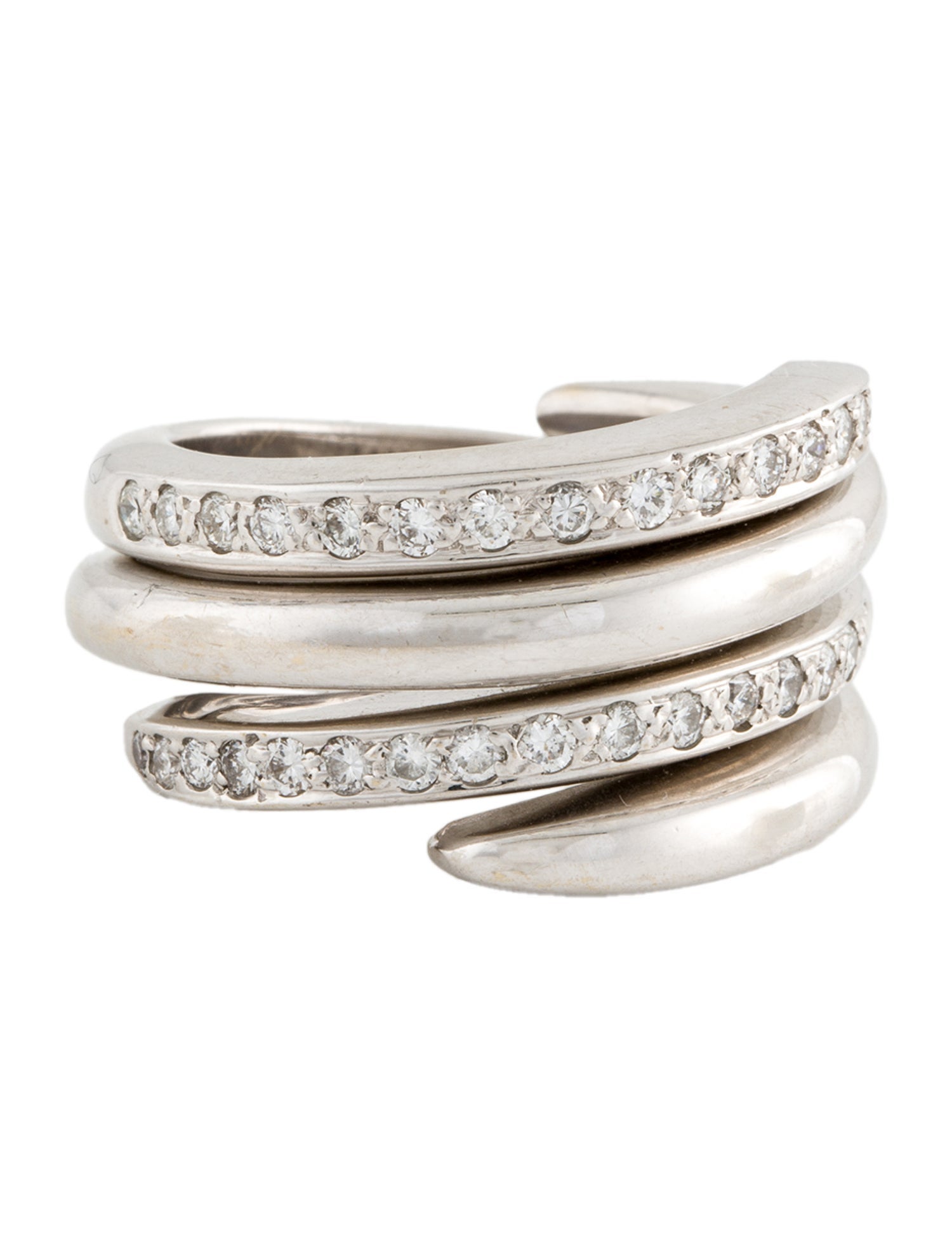 Ring 18K Diamond Interlocking Band - 18K White Gold Cocktail Ring ...