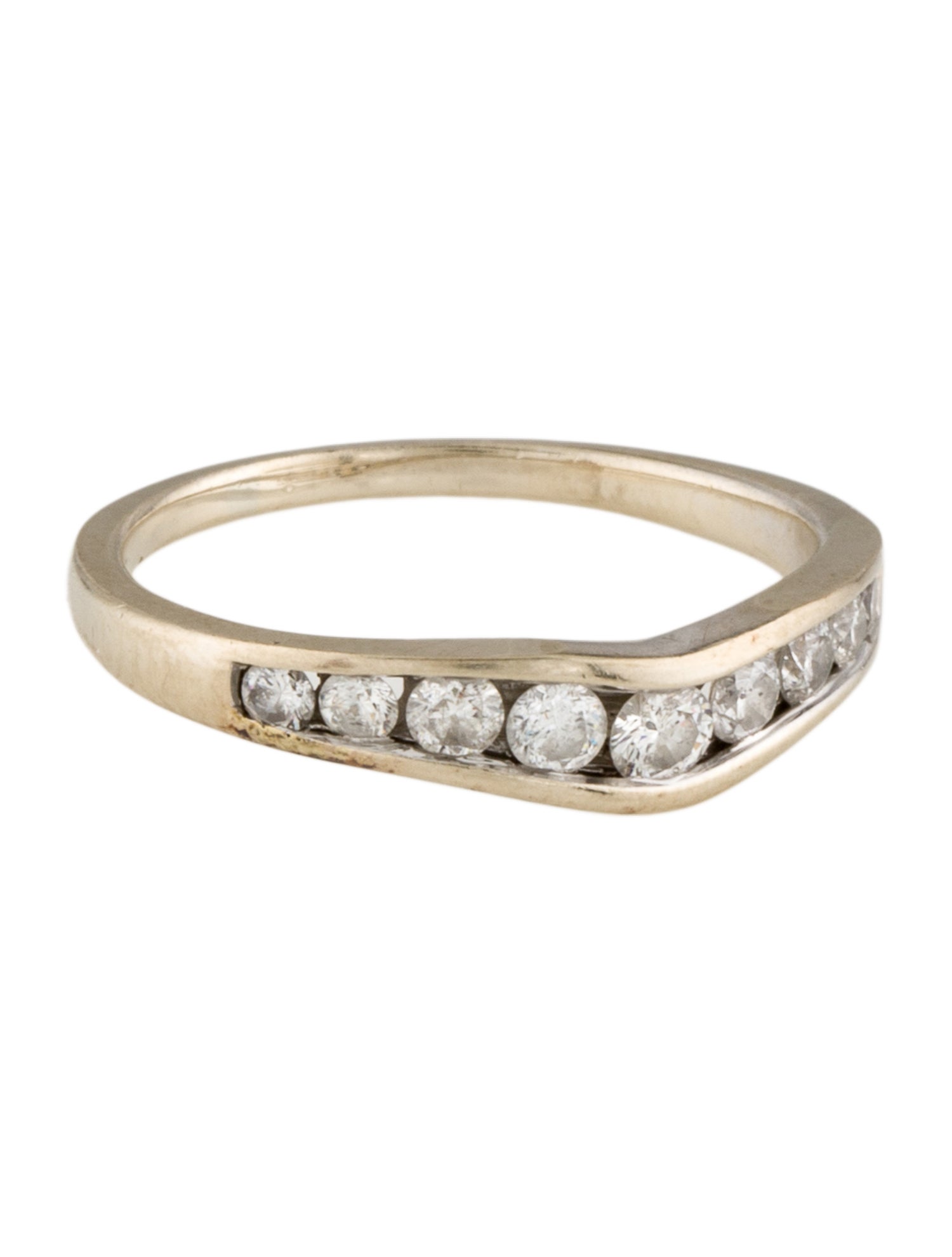 Ring 14K Diamond Contoured Band - 14K White Gold Band, Rings ...