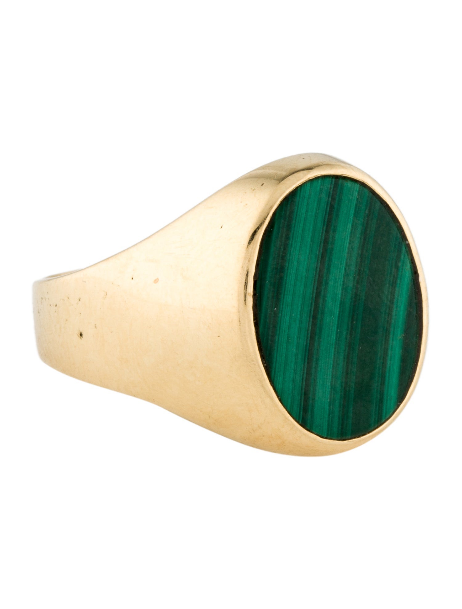 Ring 18K Malachite Signet Ring - Signet Ring, Rings - RRING283290 | The ...