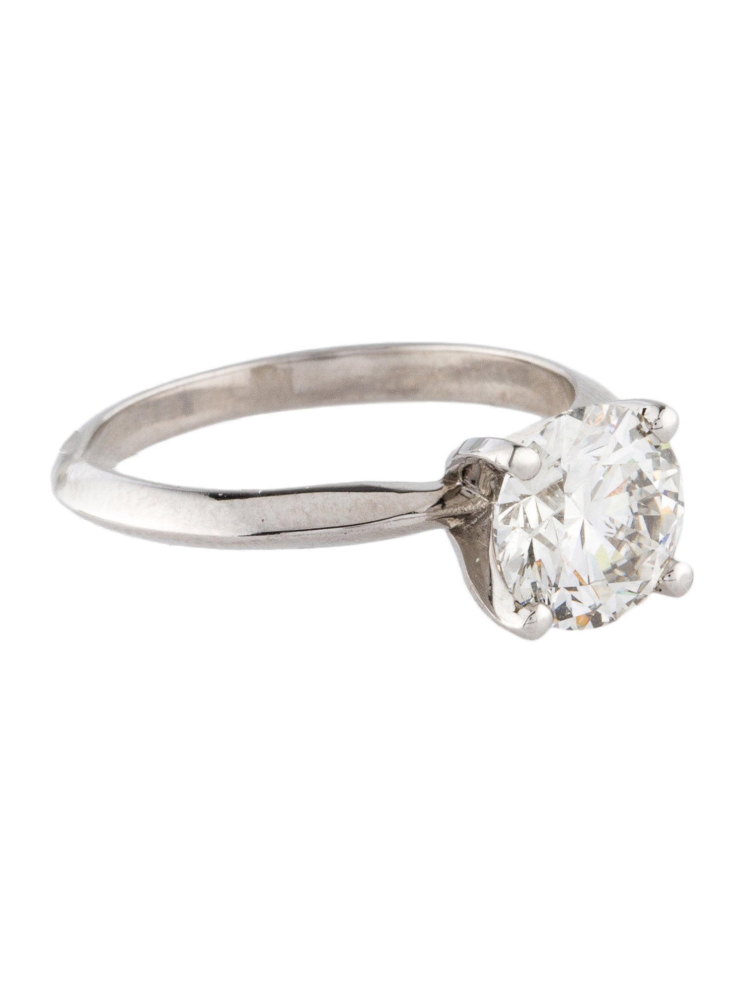 Ring 14K Diamond Engagement Ring - Rhodium-Plated 14K White Gold ...