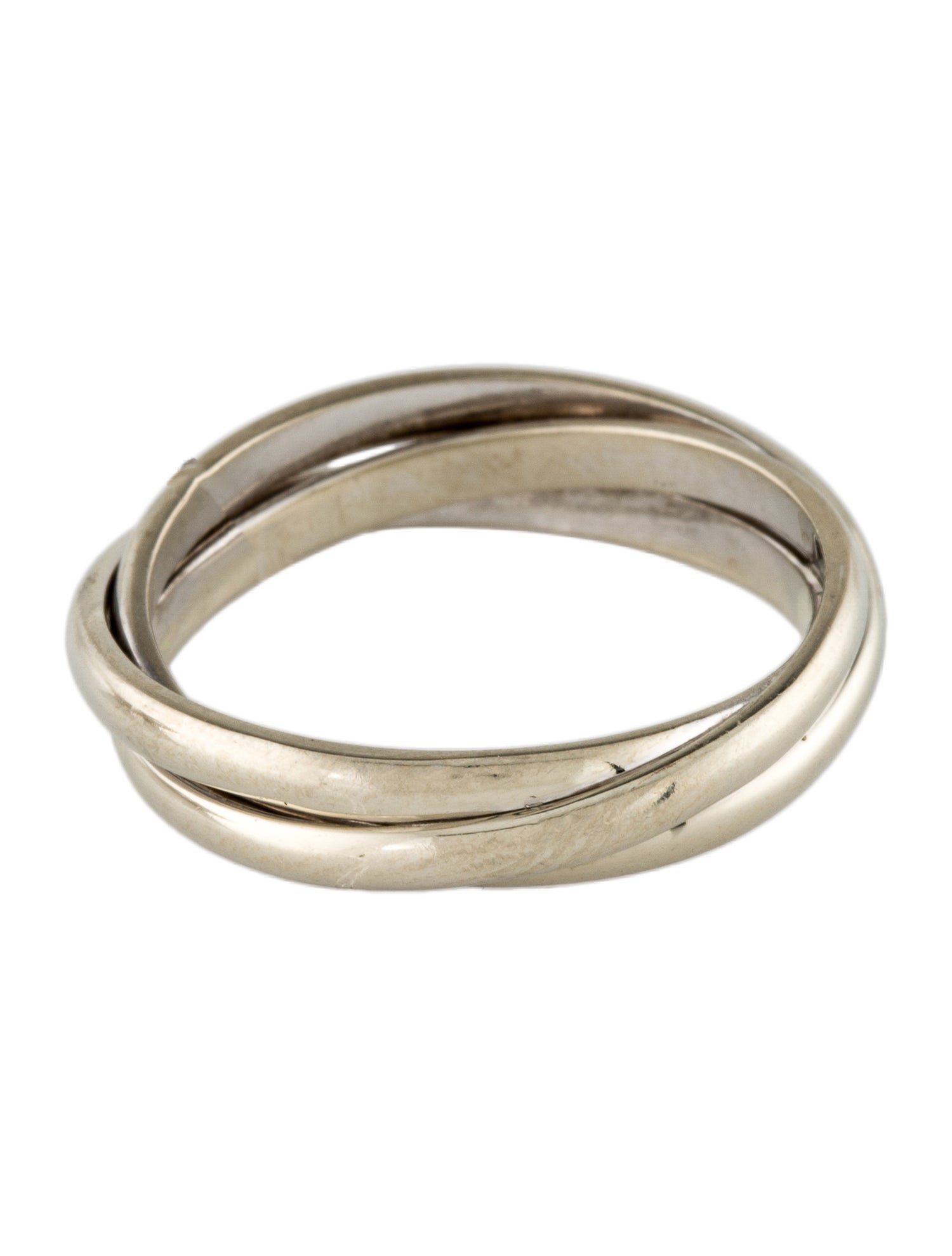 Ring 18K Triple Crossover Band Ring - 18K White Gold Band, Rings ...