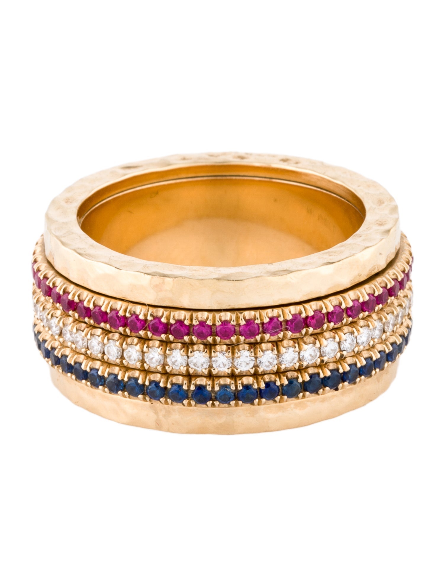 Ring David Tishbi 18K Ruby, Diamond & Sapphire Spinner Ring - 18K ...
