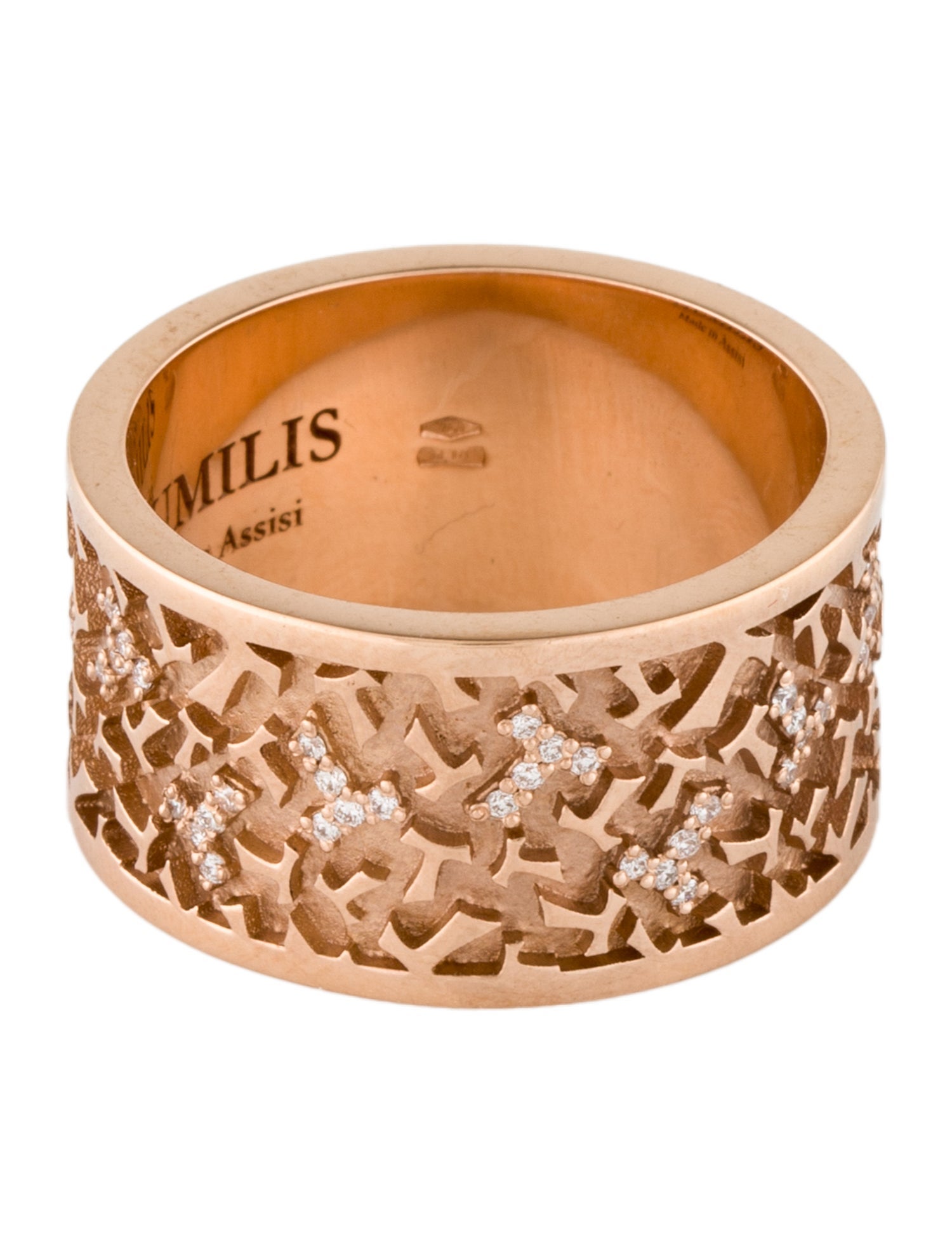 Ring Humilis 18K Diamond Classic Franciscan Tau Cross Band - 18K Rose ...