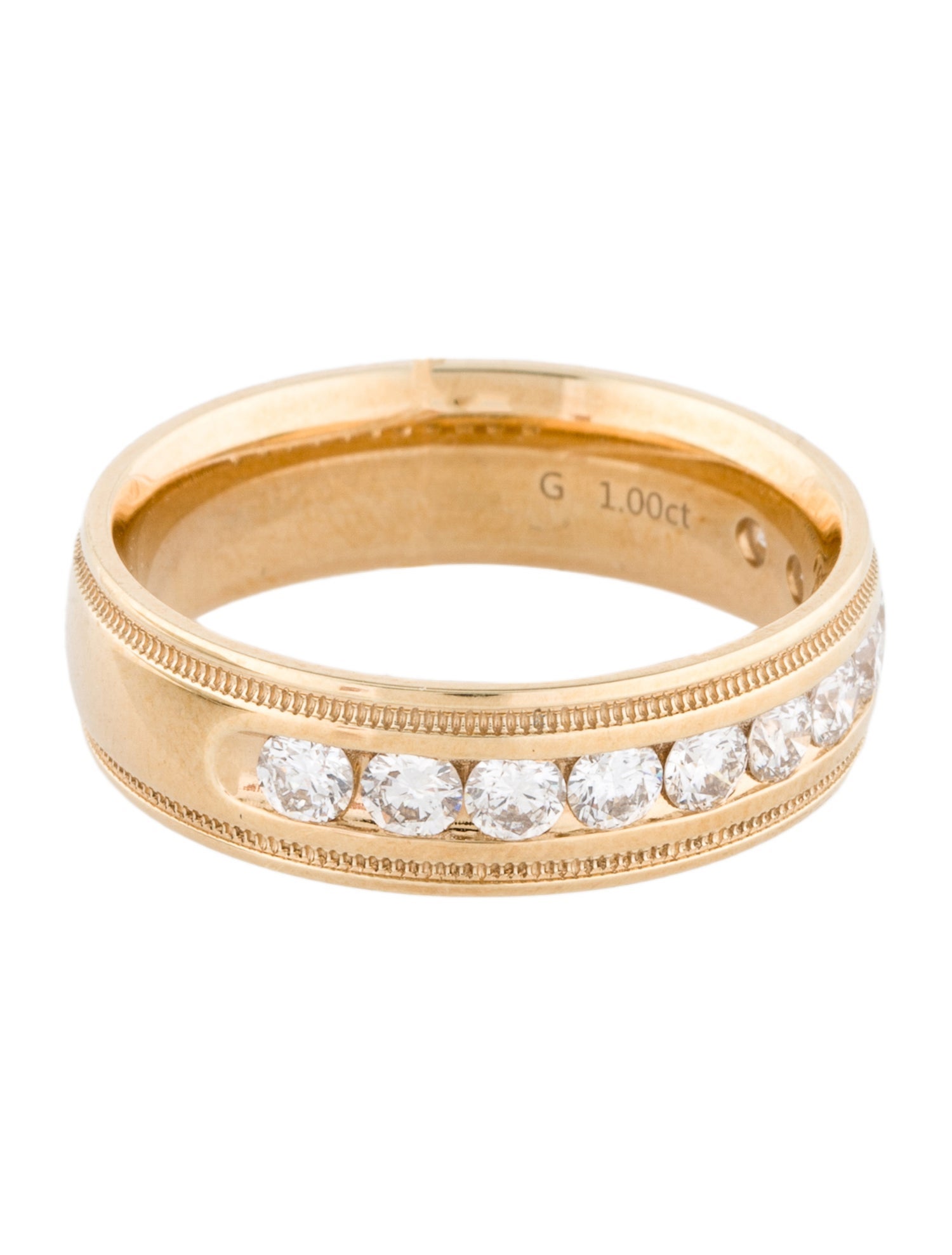 Ring 14K 1.00ctw Diamond Wedding Band - 14K Yellow Gold Band, Rings ...