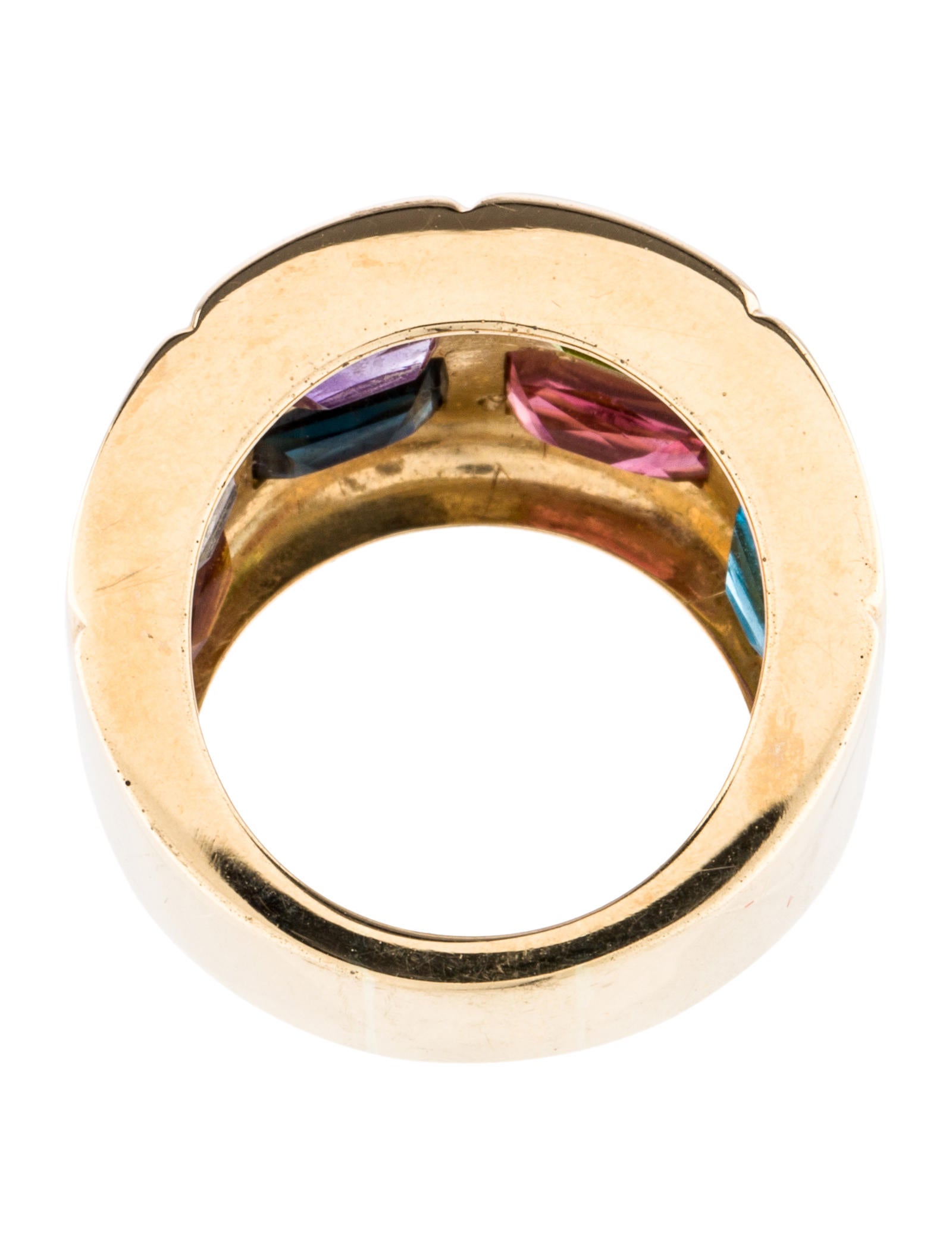 Ring 18K Wide Gemstone Band - Rings - RRING29290 | The RealReal