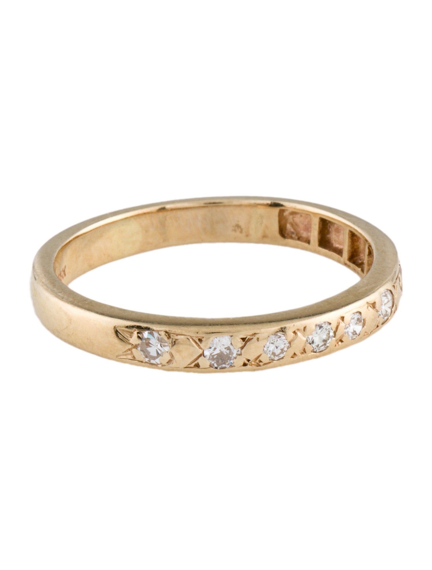 Ring 14K Diamond Band - 14K Yellow Gold Band, Rings - RRING295126 | The ...