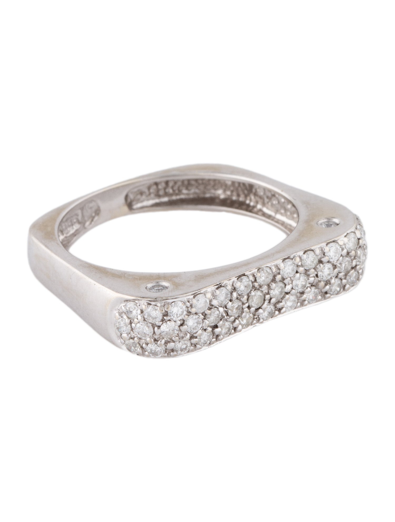 Ring 14K Diamond Pavé Band - Rhodium-Plated 14K White Gold Band, Rings ...