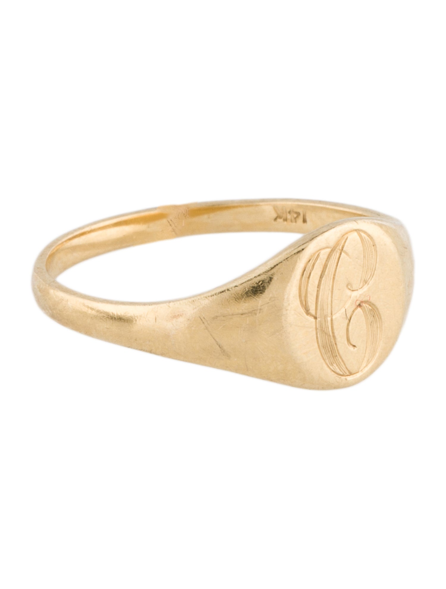 Ring 14K Letter 'C' Signet Ring - Signet Ring, Rings - RRING295966 ...