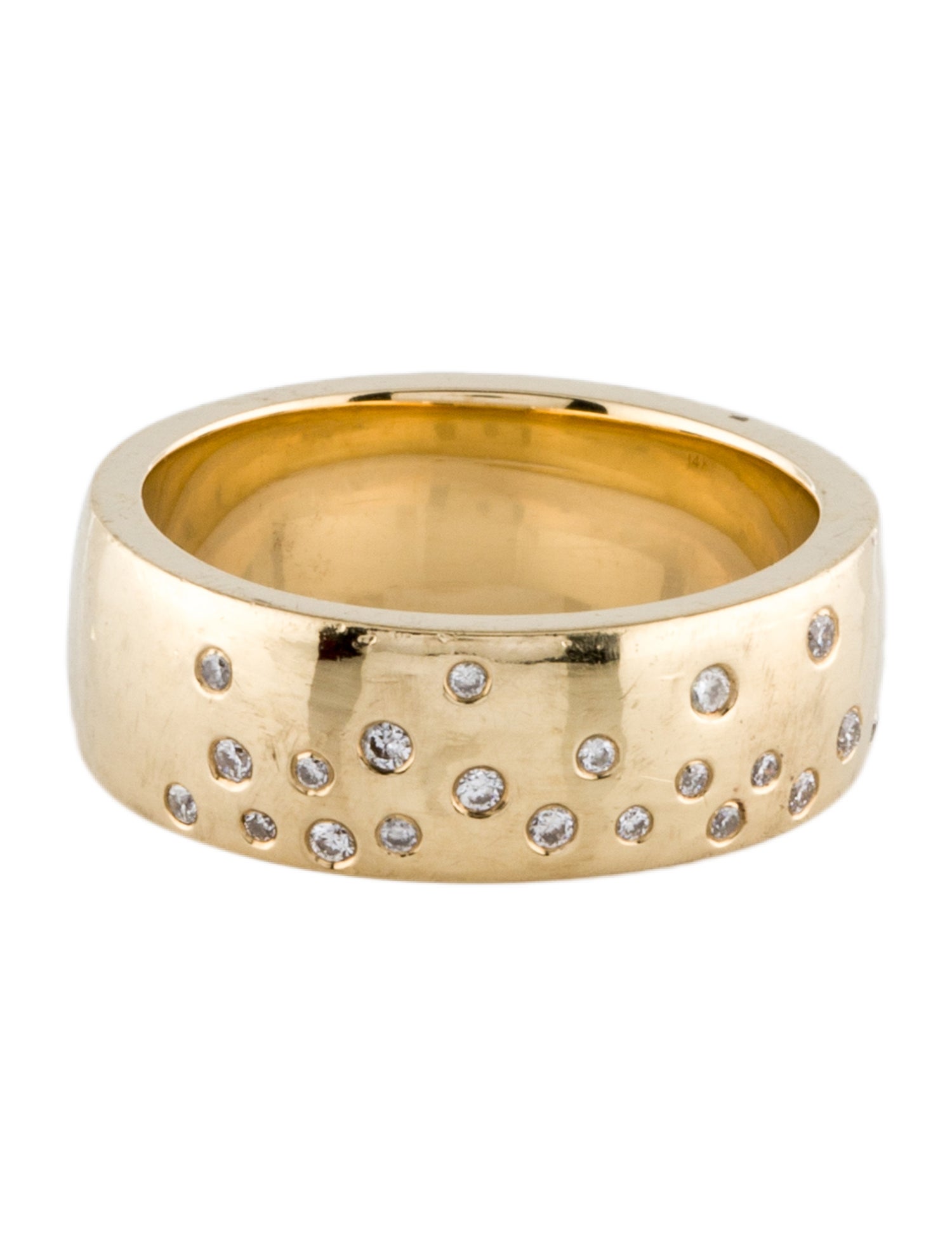 Ring 14K Diamond Band - 14K Yellow Gold Band, Rings | The RealReal