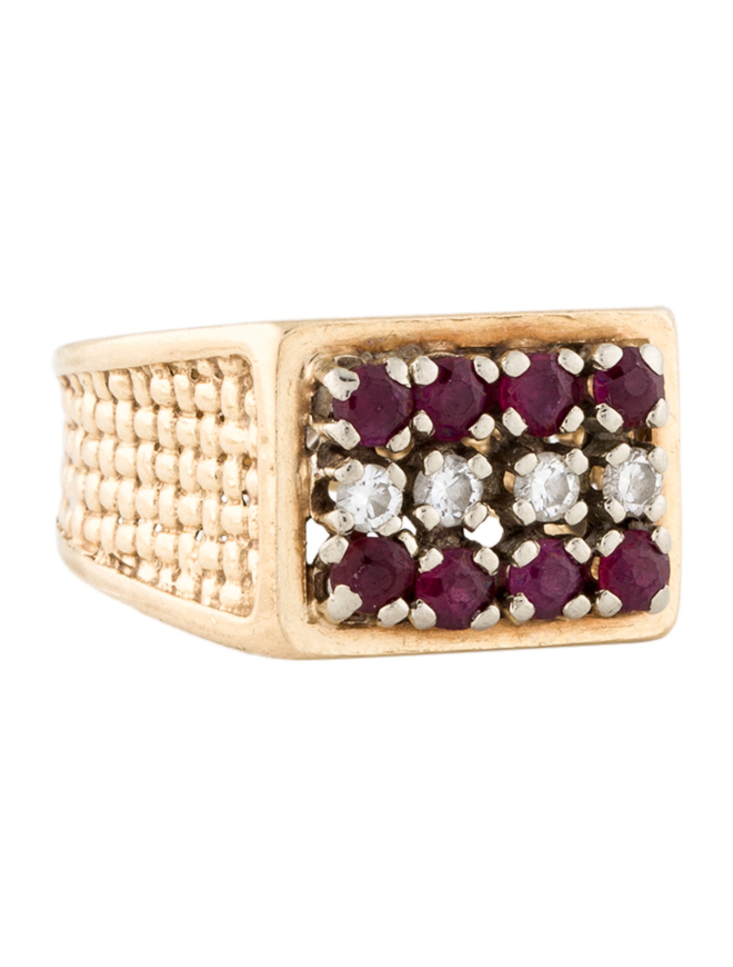 Ring 14K Ruby & Diamond Cocktail Ring - 14K Yellow Gold Cocktail Ring ...