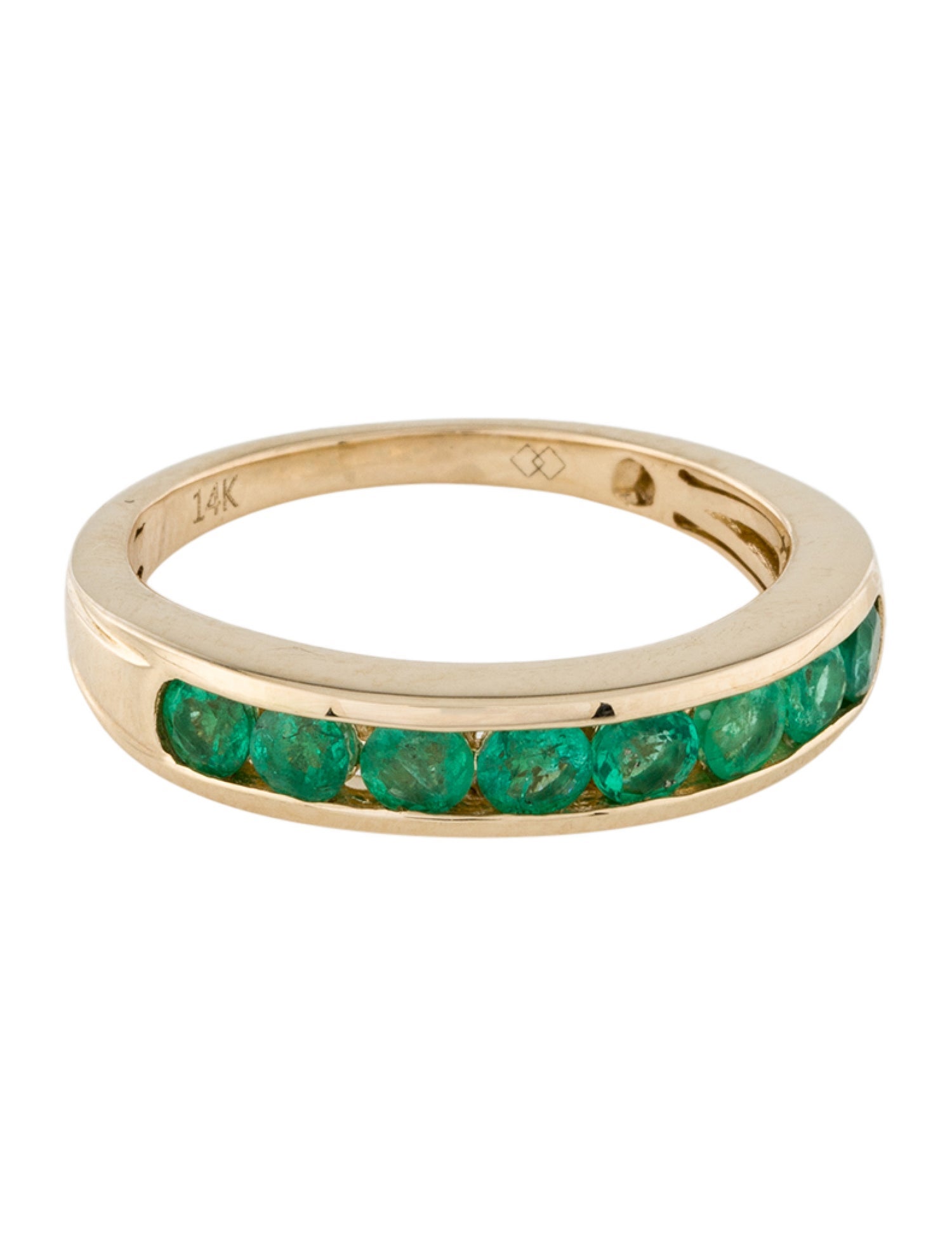 Ring 14K Emerald Band Ring - 14K Yellow Gold Band, Rings - RRING296759 ...