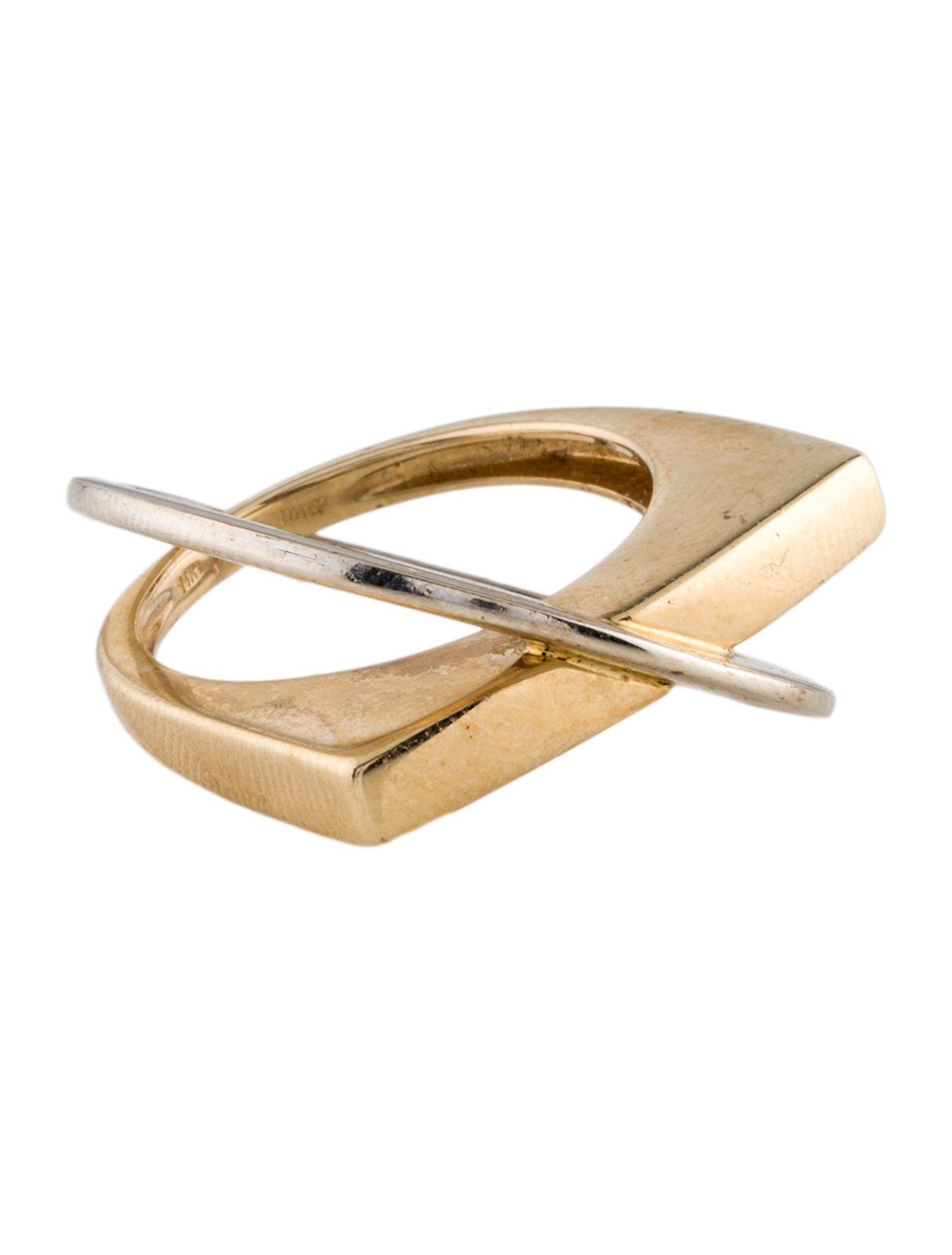 Ring Abstract Geometric Band - 14K Yellow Gold Band, Rings ...