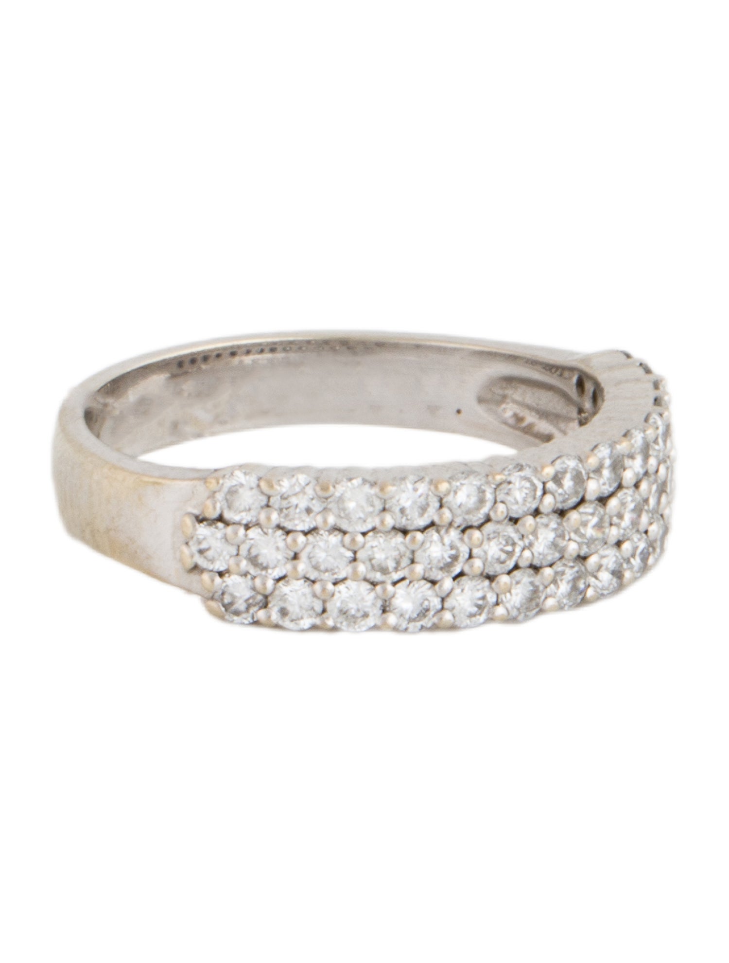 Ring 18K Diamond Wedding Band - Rhodium-Plated 18K White Gold Band ...