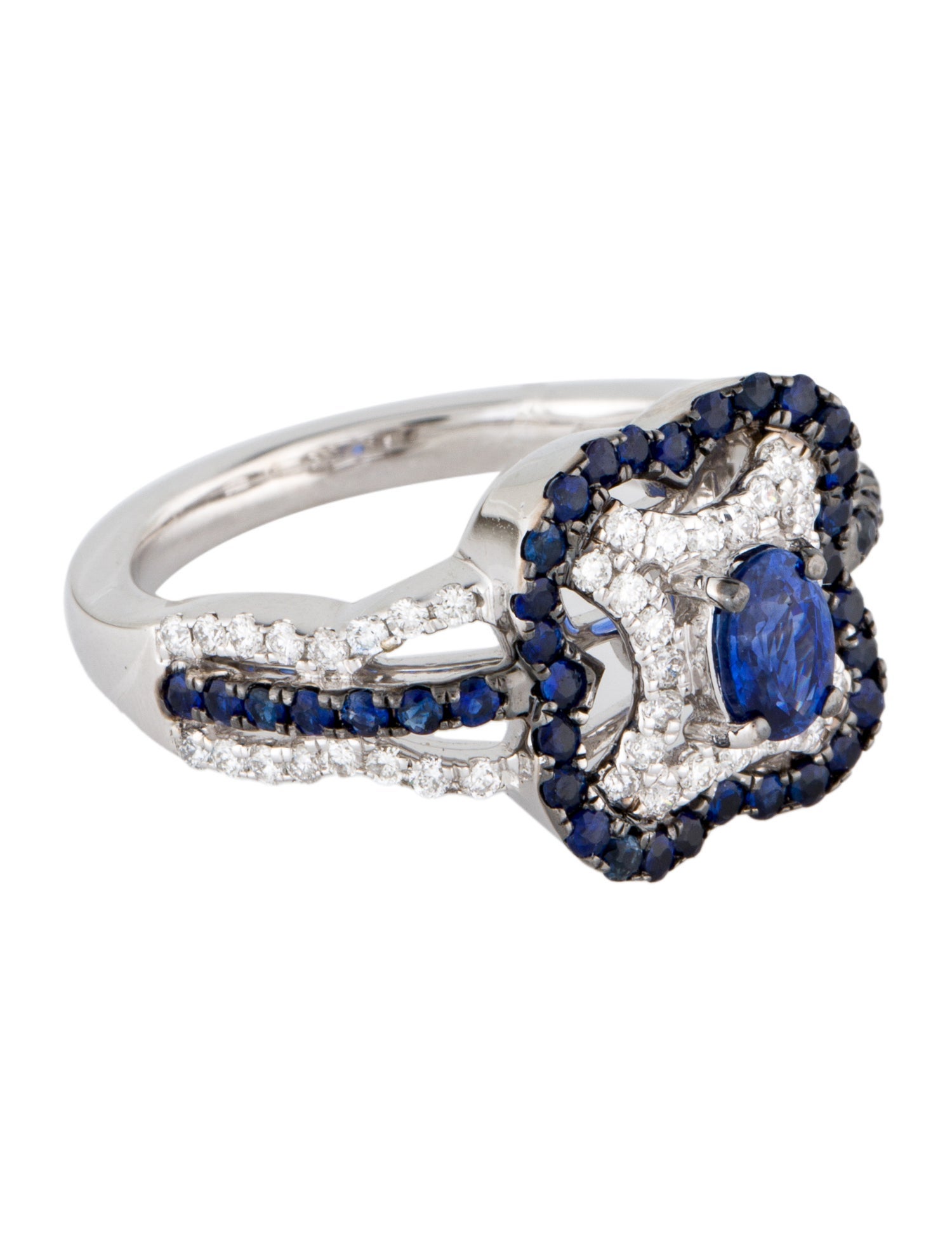 Ring Mark Henry 18K 1.14ctw Sapphire & Diamond Cocktail Ring - Rhodium ...