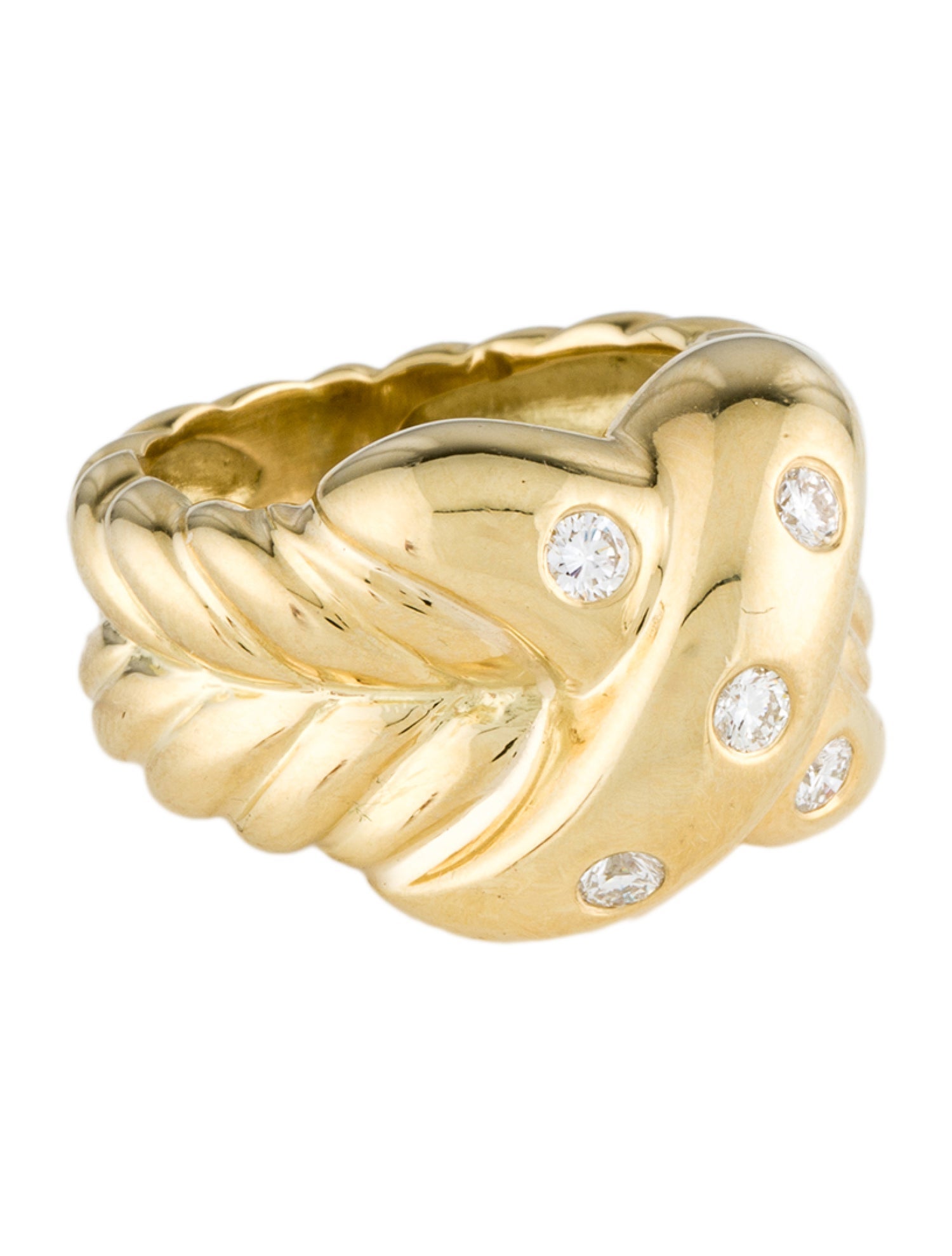 Ring Bernard K. Passman Coral and Diamond Riverwalk Ring - 18K White ...