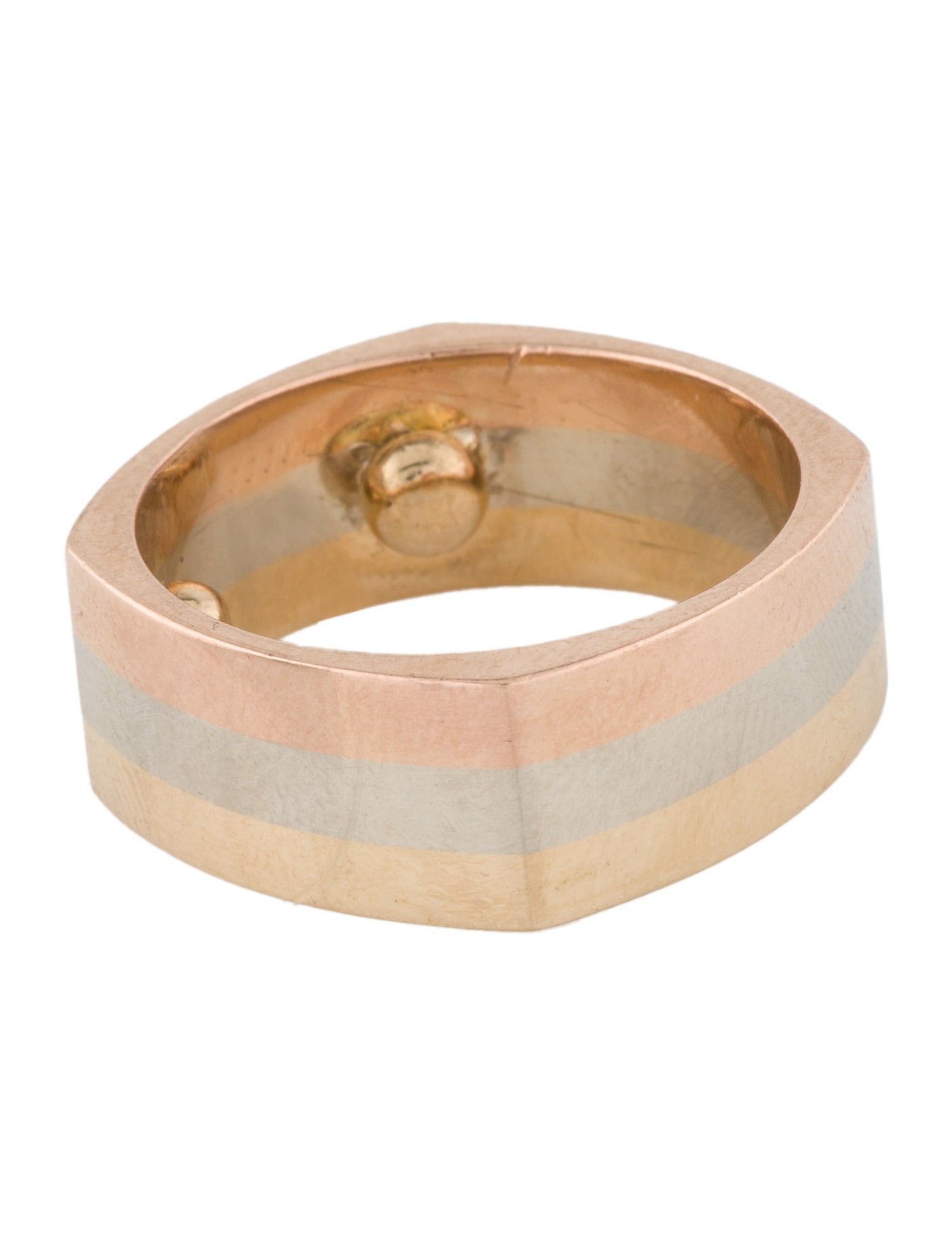 Ring 14K Tri-Color Band - 14K Yellow Gold Band, Rings - RRING303439 ...