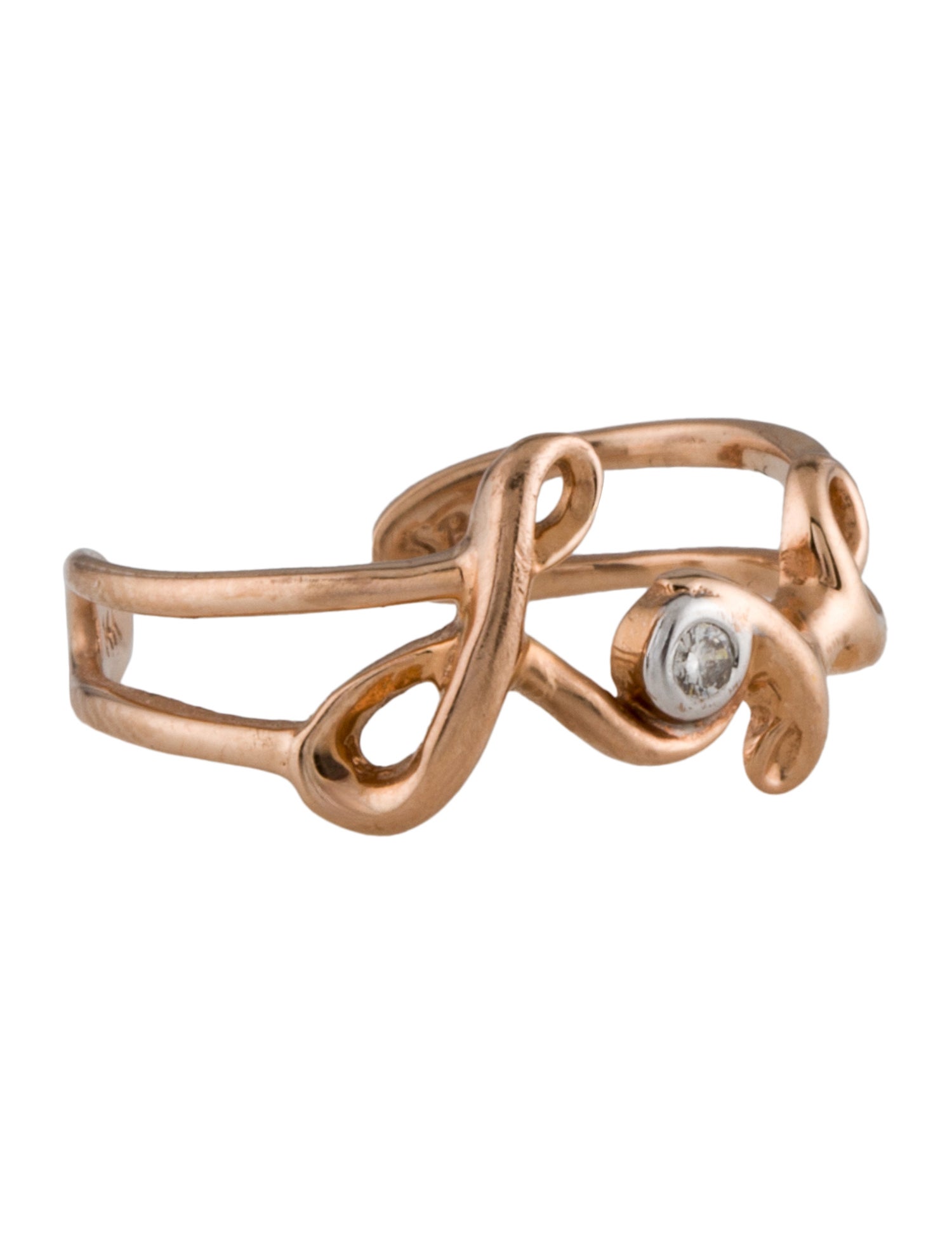 Ring 14K Diamond 'LOVE' Open Band Ring - 14K Rose Gold Band, Rings ...