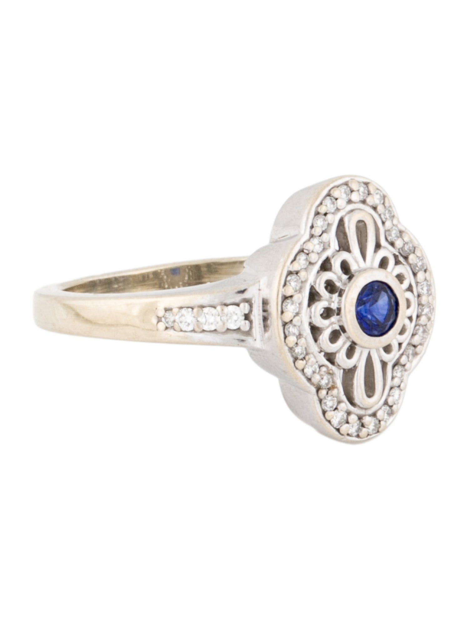 Ring 14K Sapphire & Diamond Cocktail Ring - Signet Ring, Rings ...