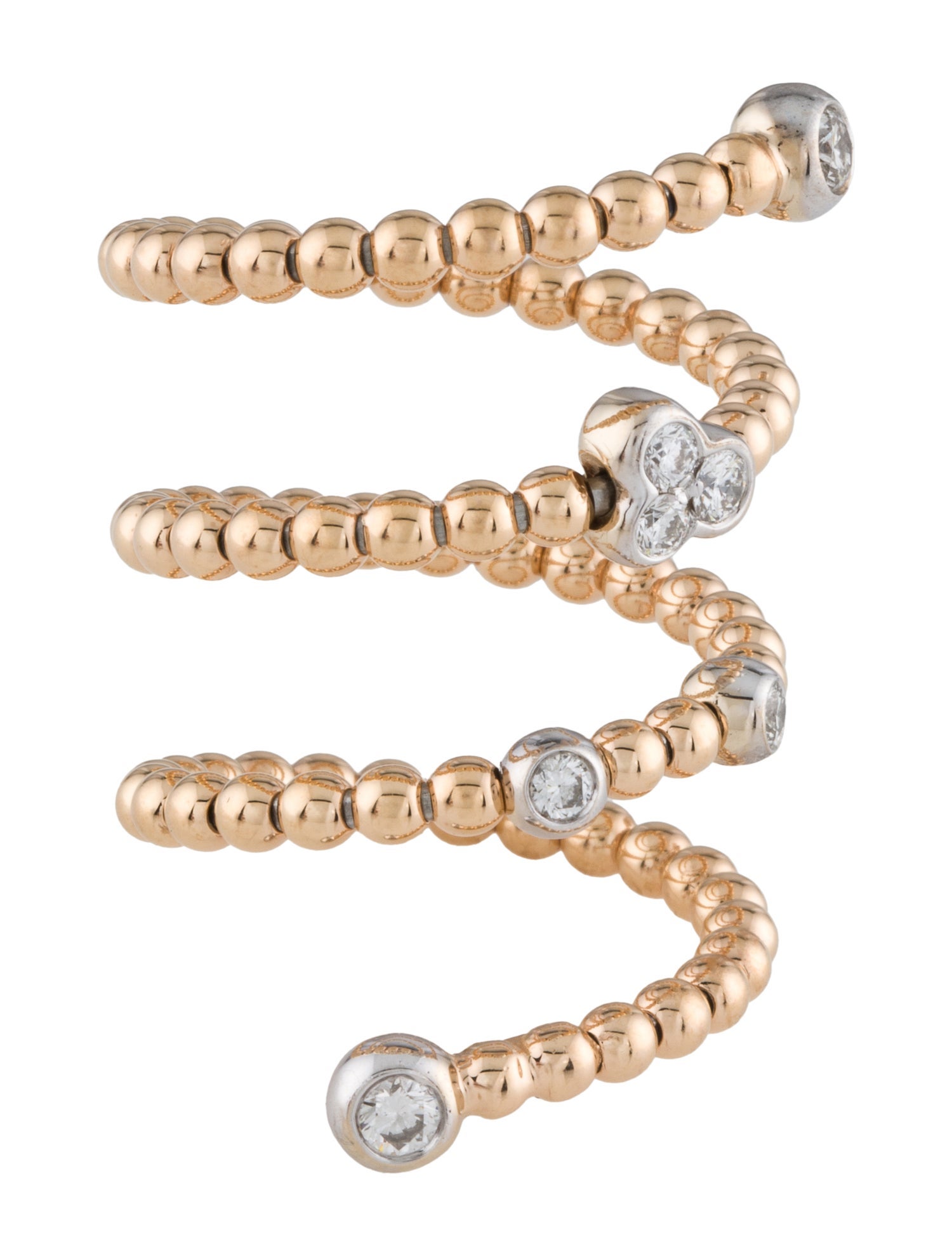 Ring 18K Diamond 4-Row Wrap-Around Band Ring - 18K Yellow Gold Band ...