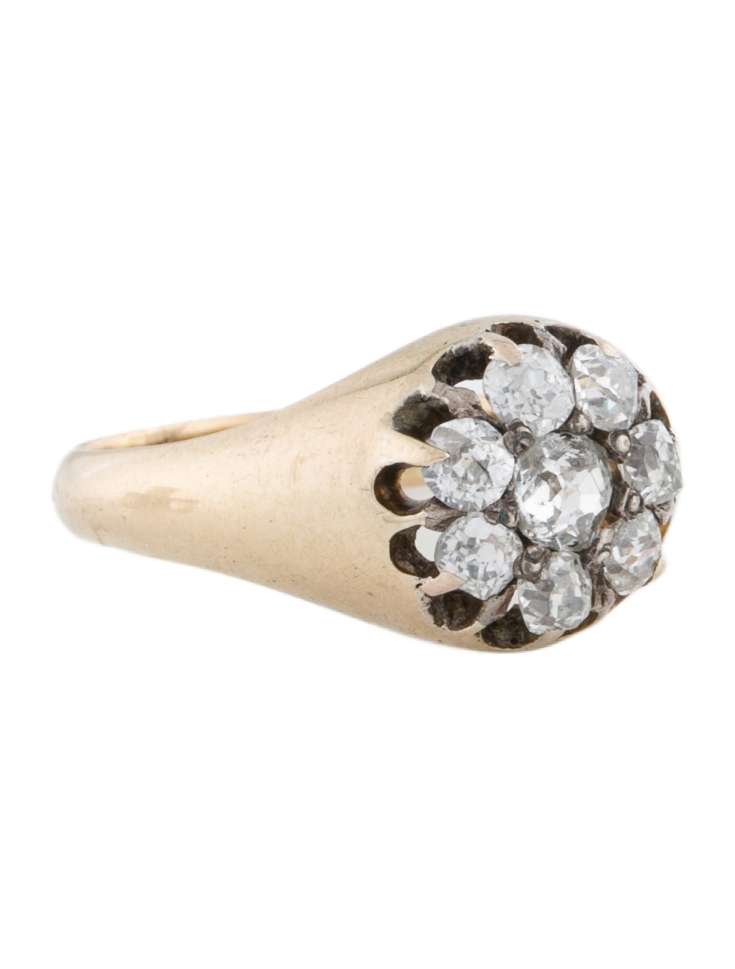 Ring Vintage 16K Diamond Ring - Sterling Silver Signet Ring, Rings ...
