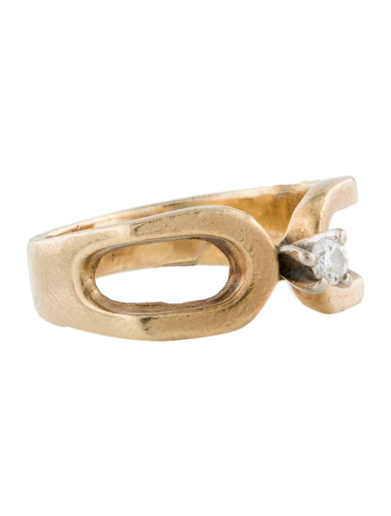 Ring 14K Diamond Open Engagement Ring - 14K Yellow Gold Engagement Ring ...