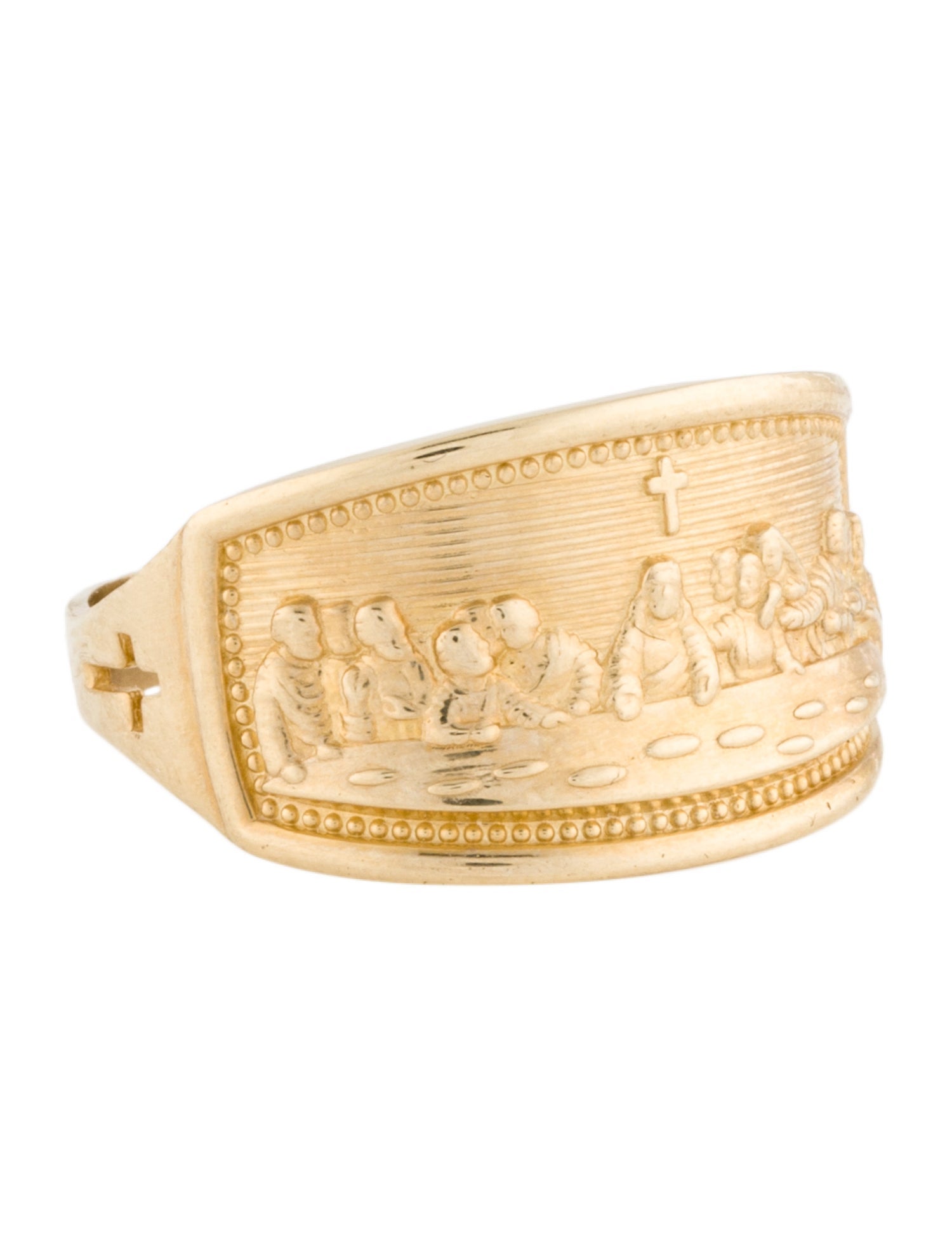 Ring 14K Last Supper Cocktail Ring - 14K Yellow Gold Band, Rings ...