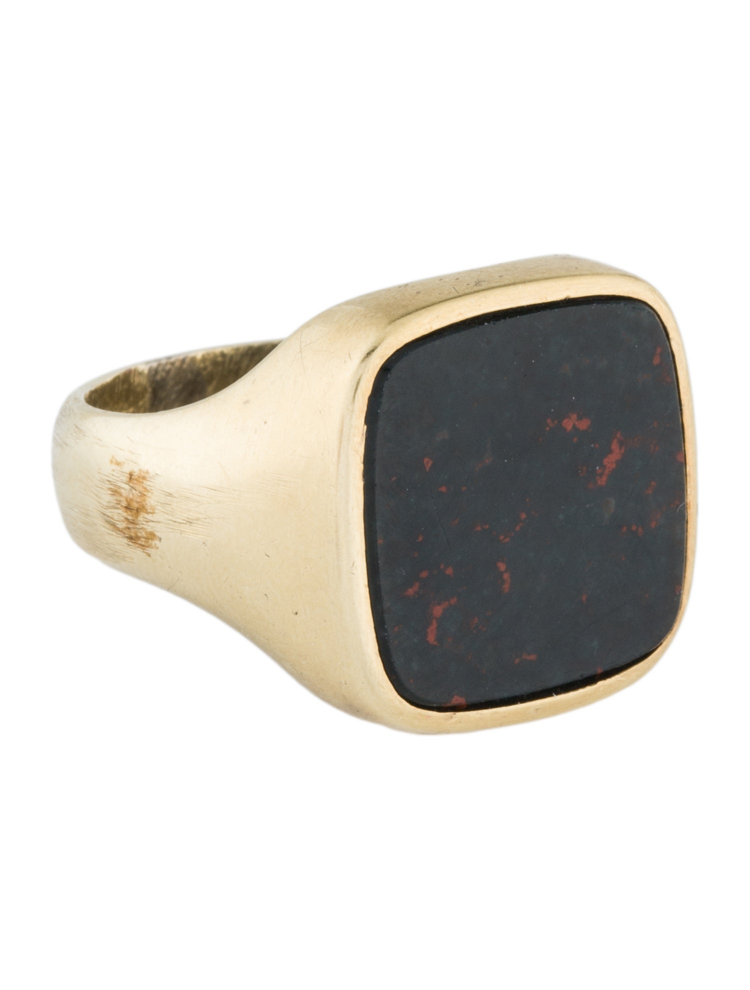 Ring 14K Bloodstone Stone Signet Ring - 14K Yellow Gold Signet Ring ...