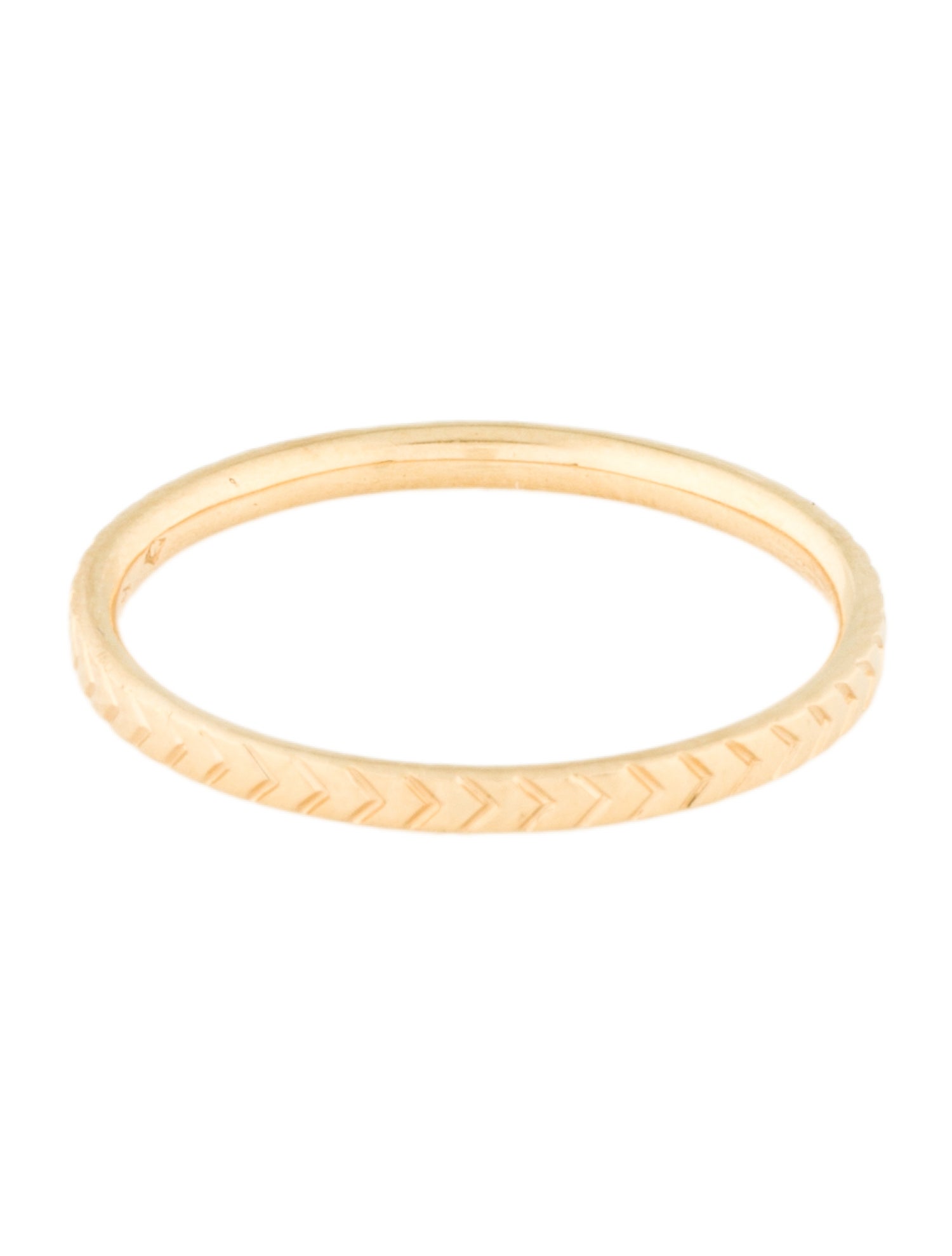 Ring 18K Chevron Pattern Band Ring - 18K Yellow Gold Band, Rings ...