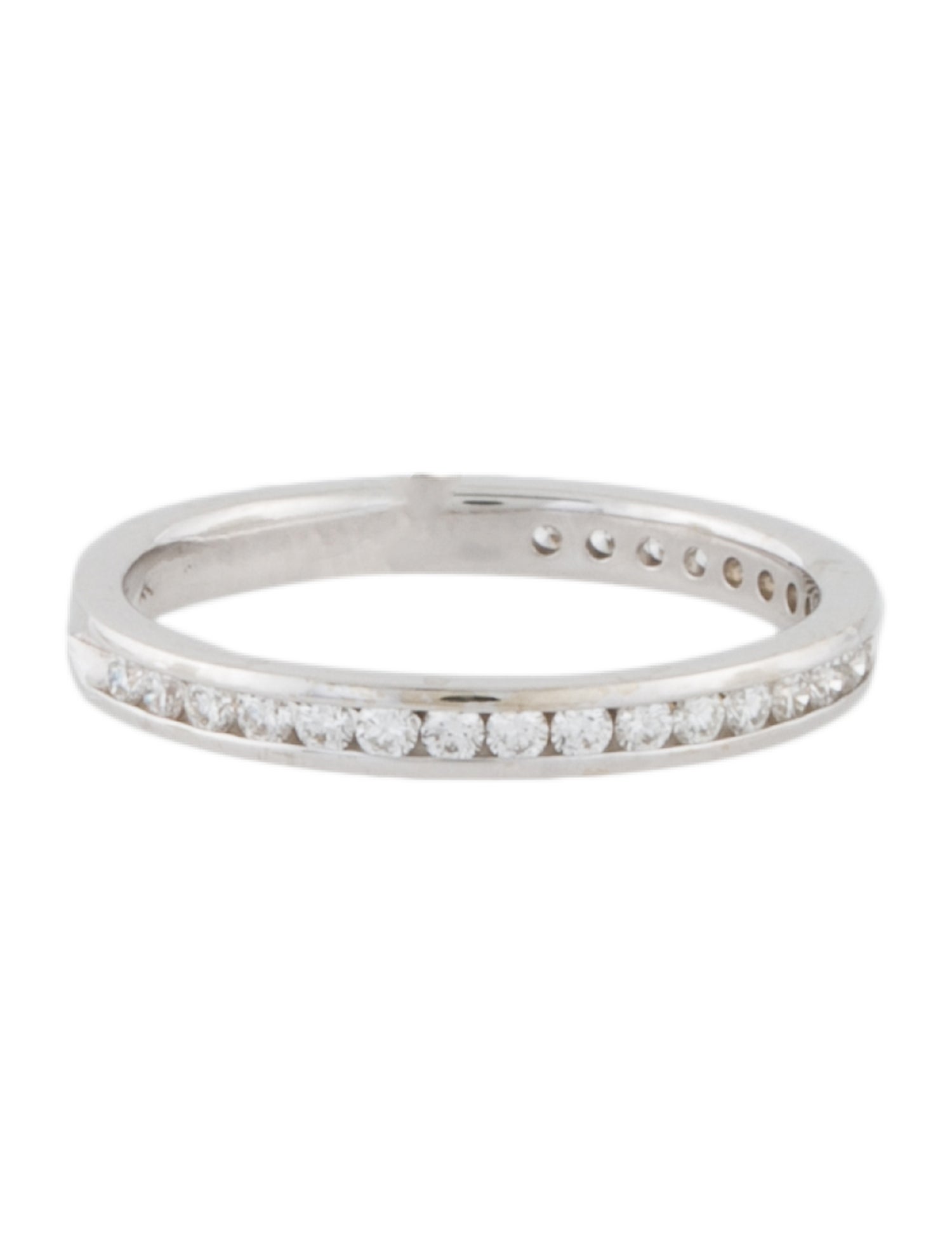 Ring 14K Diamond Wedding Band - Rhodium-Plated 14K White Gold Band ...