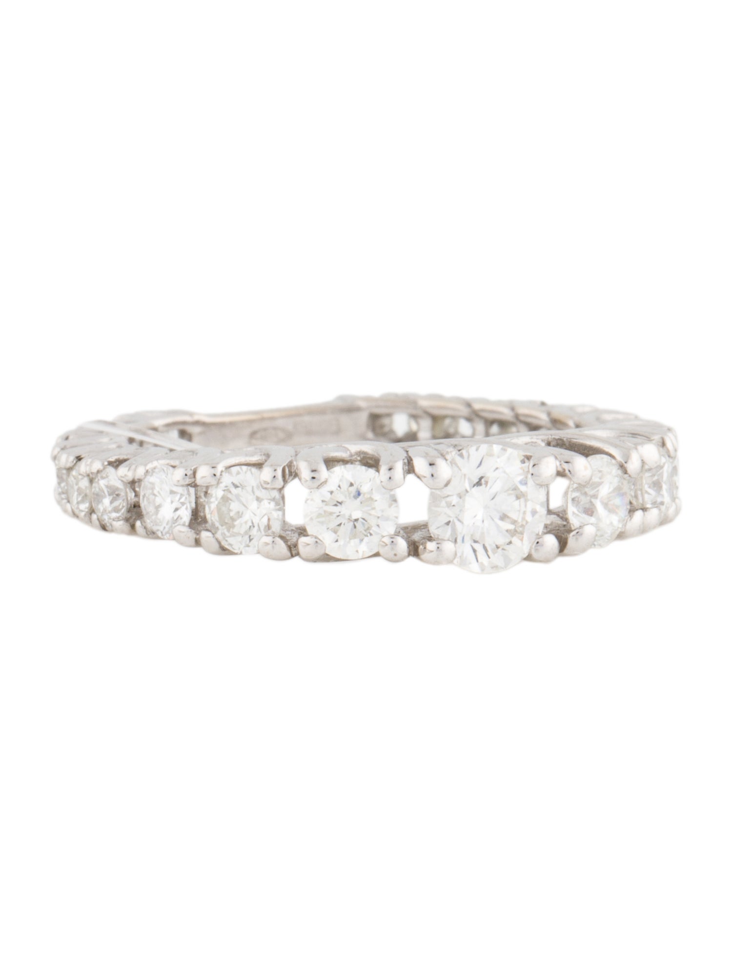 Ring 18K 1.75ctw Graduated Diamond Band - 18K White Gold Band, Rings ...