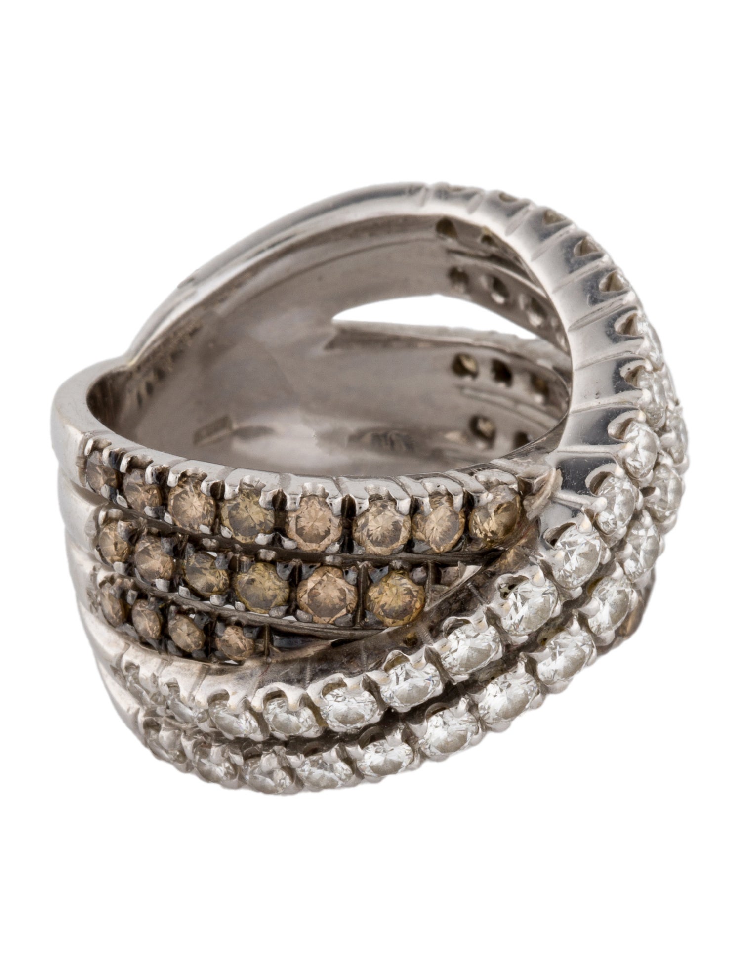 Ring Bernard K. Passman Coral and Diamond Riverwalk Ring - 18K White ...