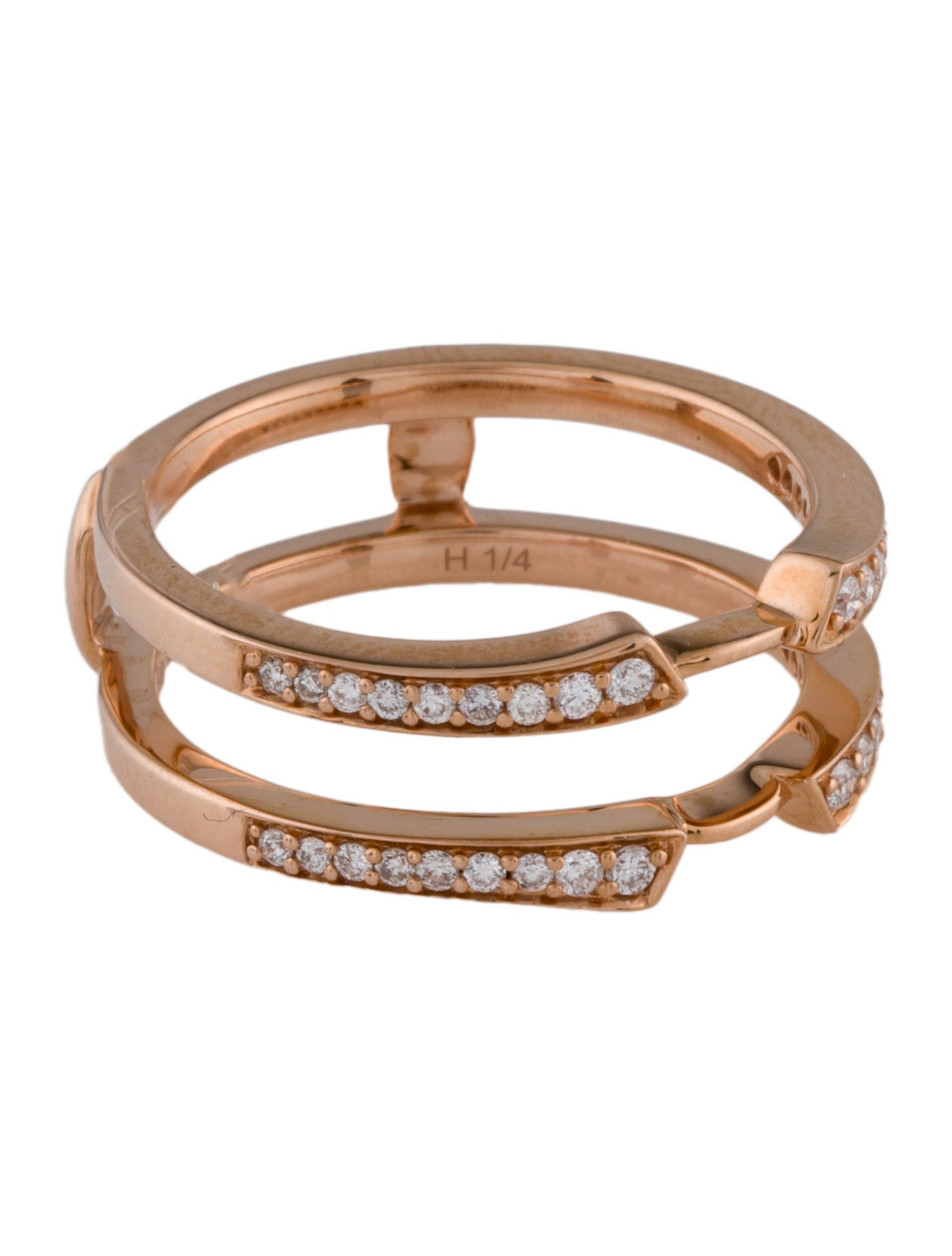 Ring 14K Diamond Insert Band Ring - 14K Rose Gold Band, Rings ...