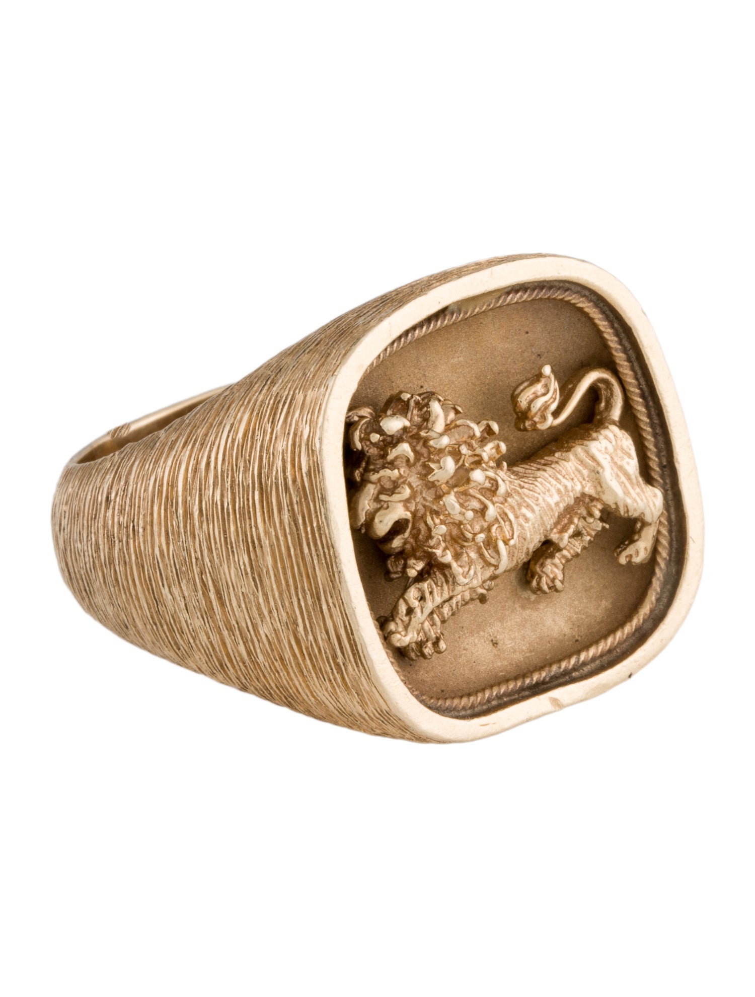 Ring 14K Lion Signet Ring - 14K Yellow Gold Signet Ring, Rings ...