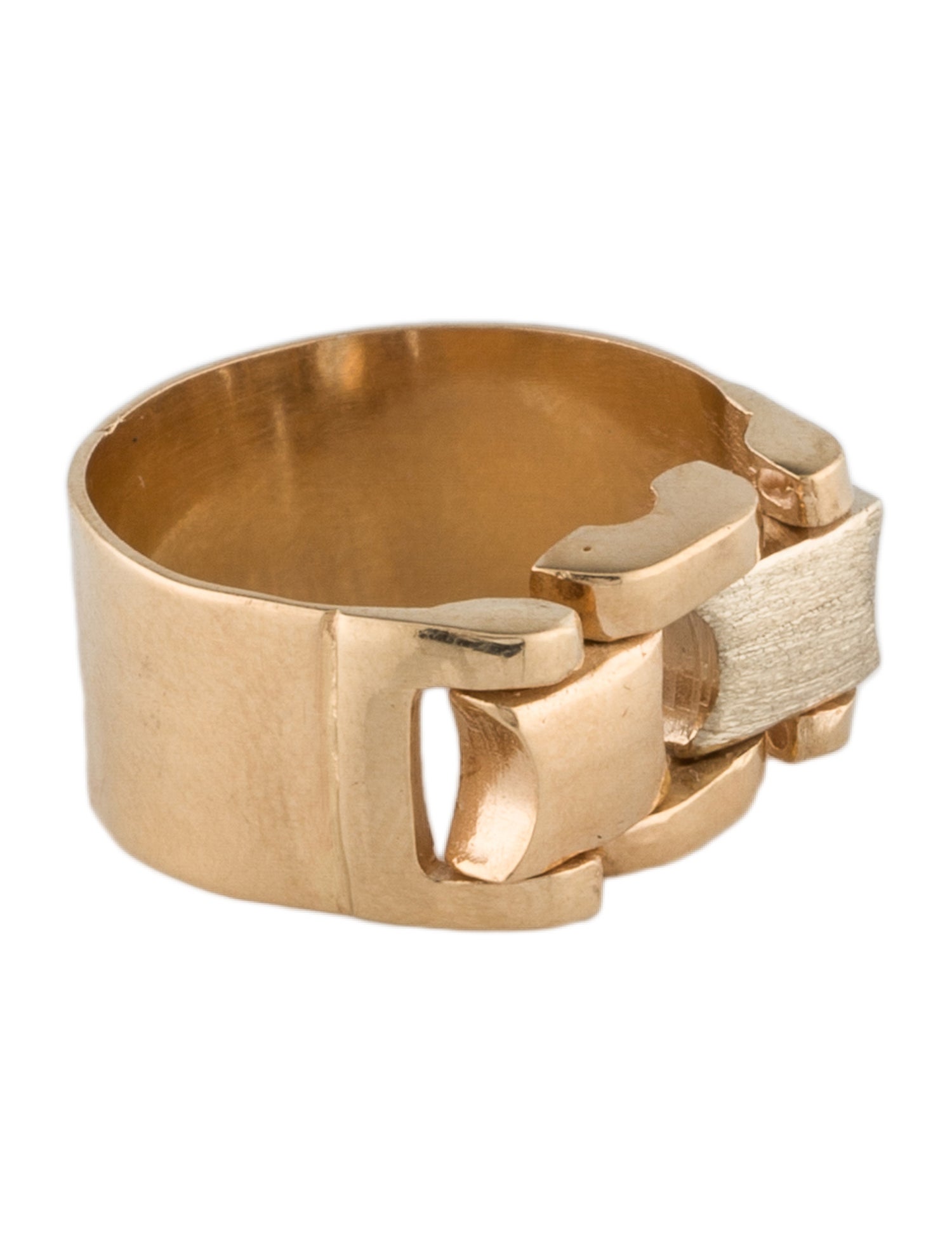 Ring 18K Flexible Link Wide Band Ring - 18K Yellow Gold Band, Rings ...