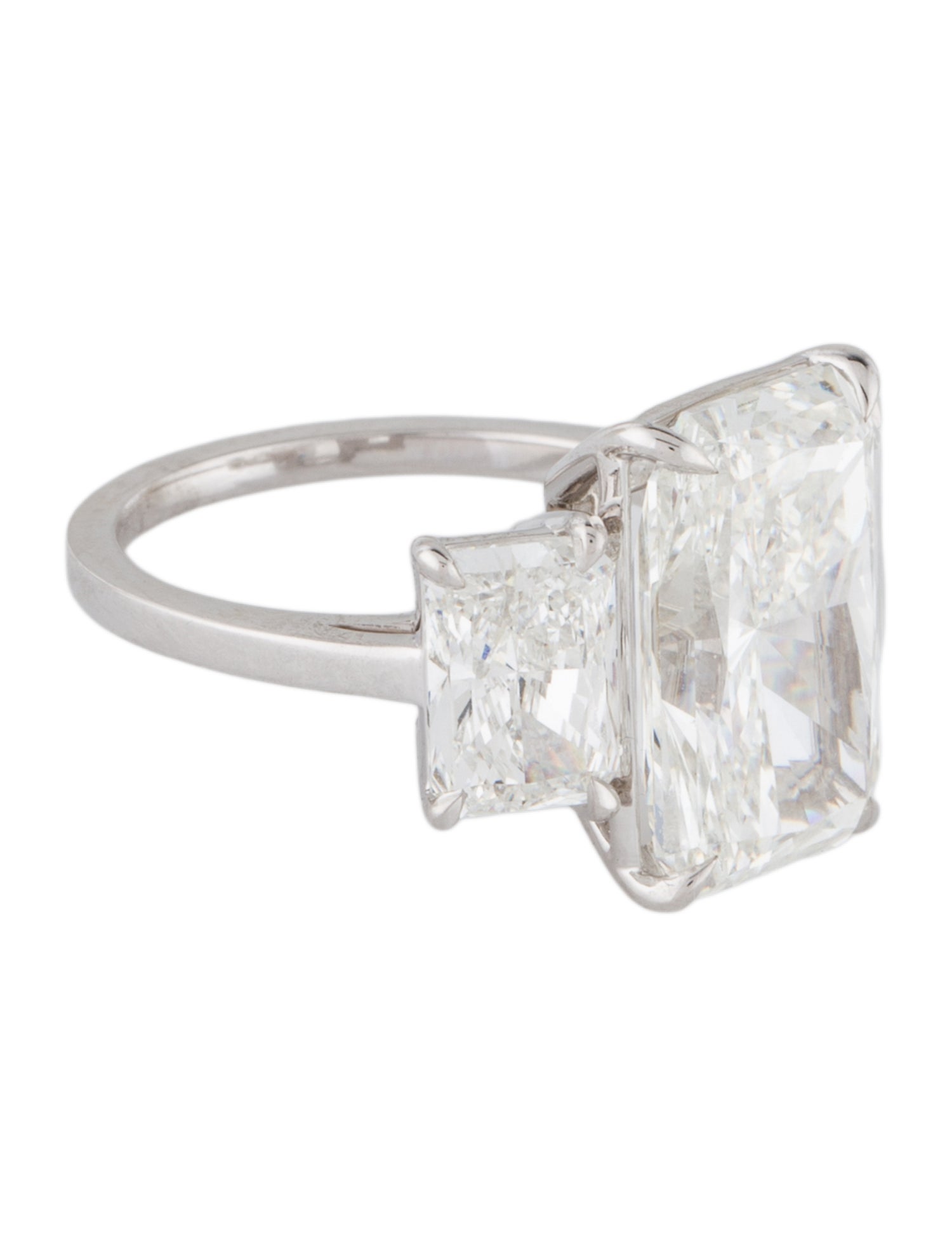 Ring 11.38ctw Lab-Grown Diamond Engagement Ring - Rhodium-Plated 18K ...