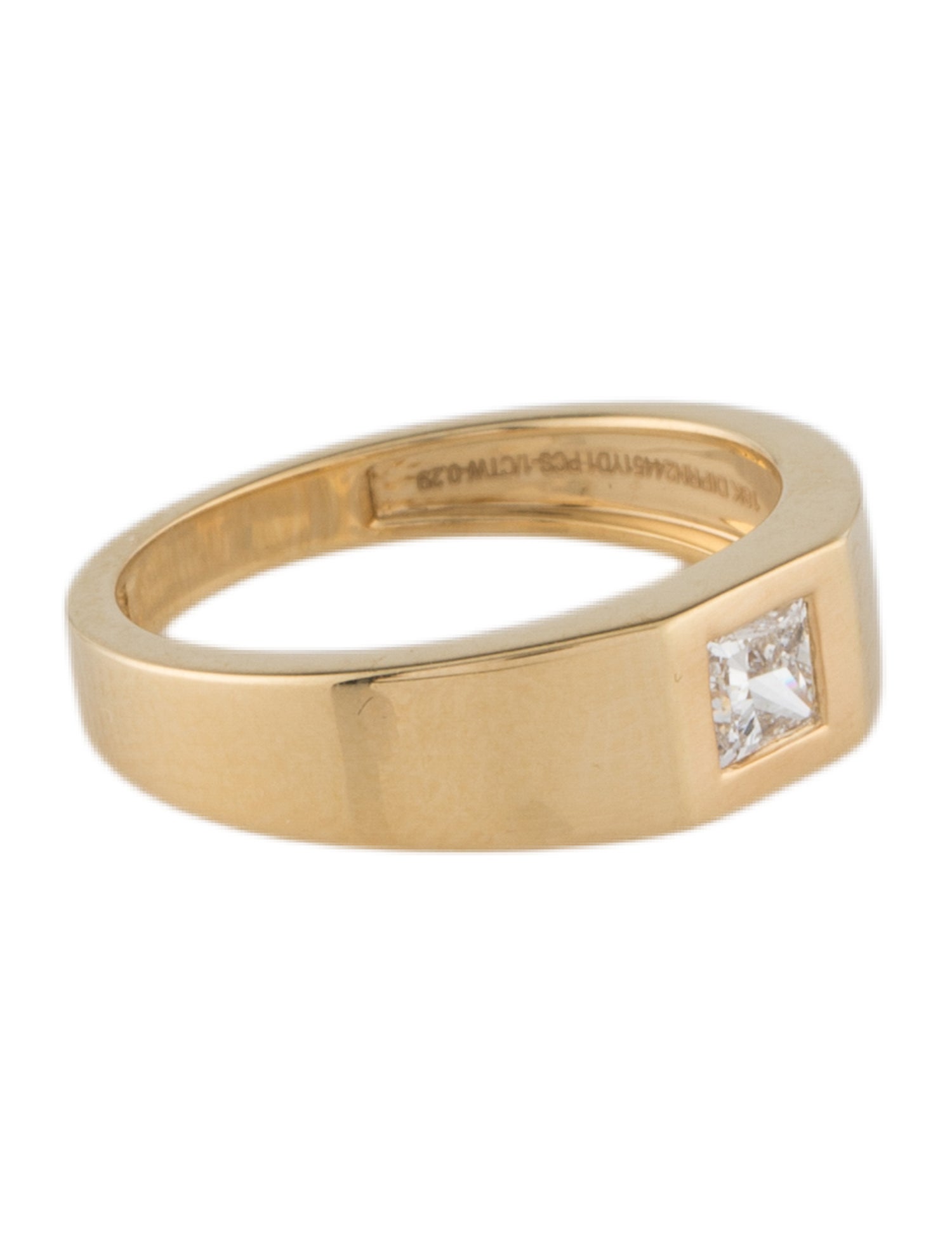 Ring 18K Diamond Signet - Clear Signet Ring, Rings - RRING317218 | The ...