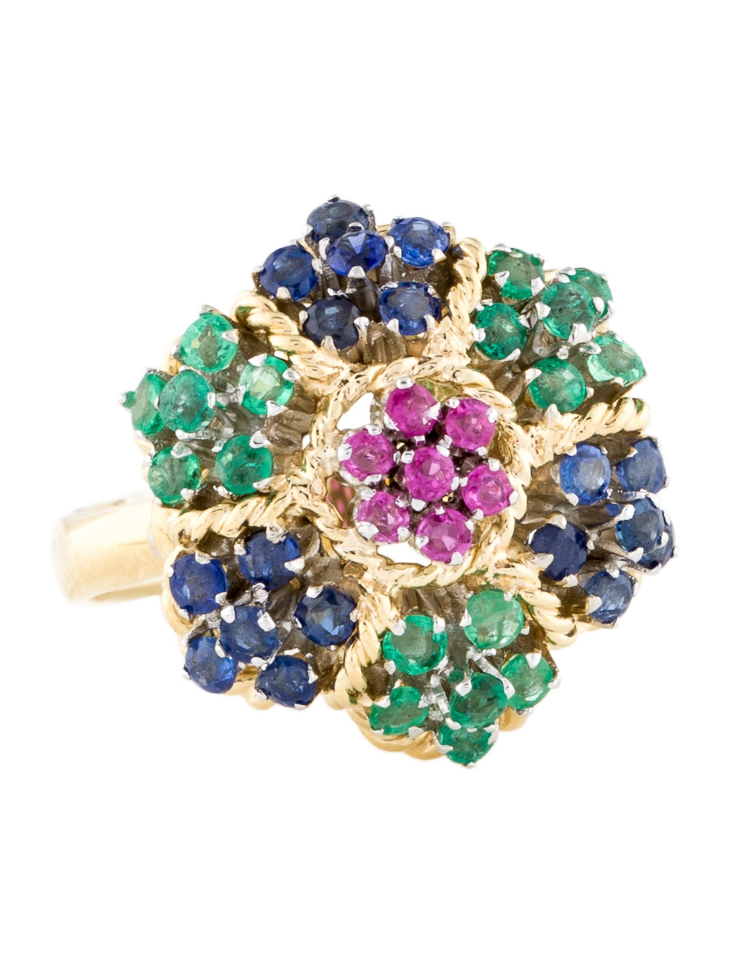 AS29 Diamond Pavé Two Finger Double Finger Cocktail Ring - Sterling ...