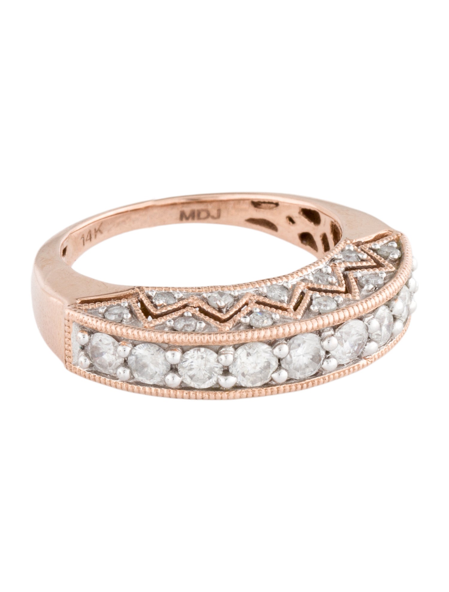 Ring 14K Diamond Band - 14K Rose Gold Band, Rings - RRING318022 | The ...