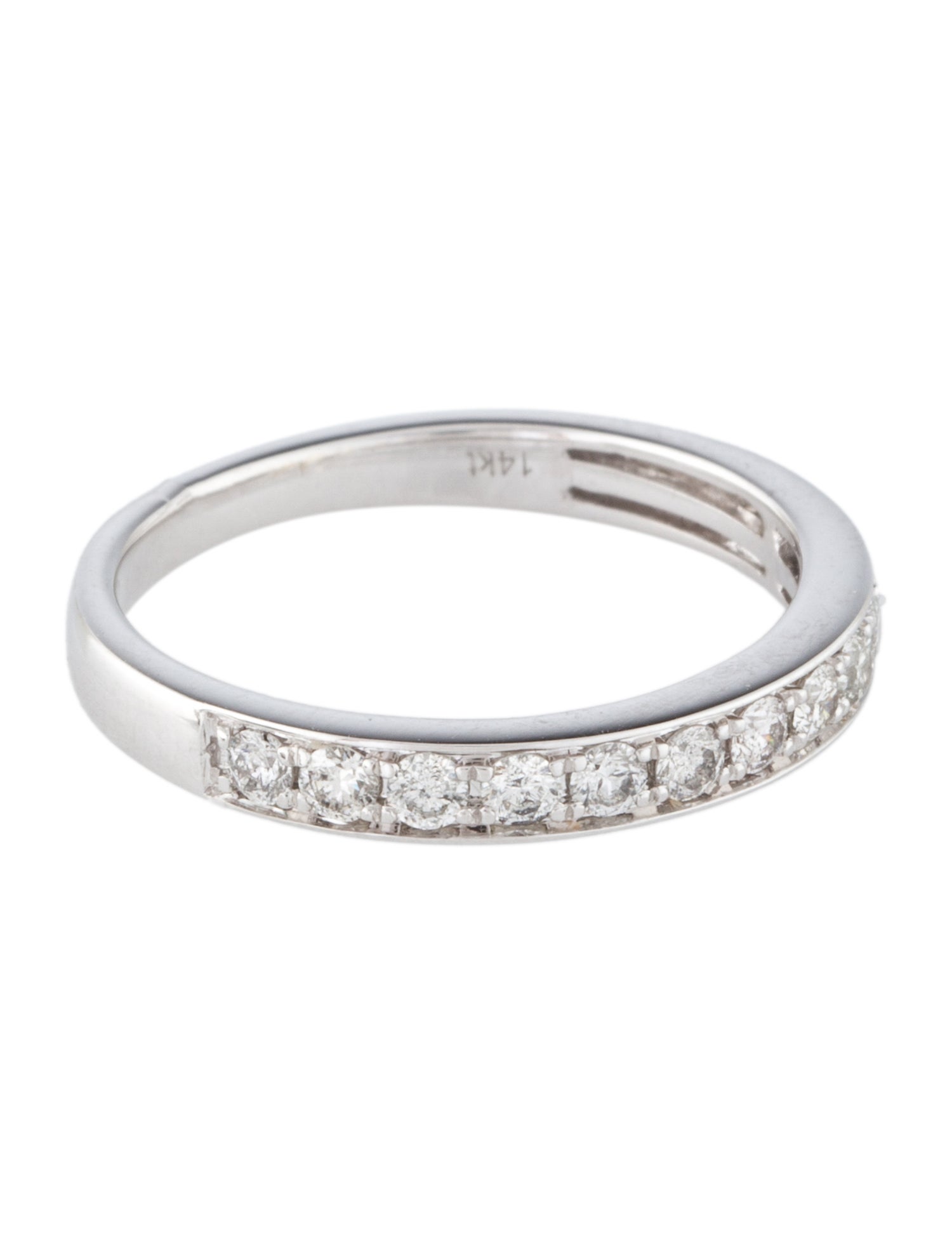 Ring 14K Diamond Band - Rhodium-Plated 14K White Gold Band, Rings ...