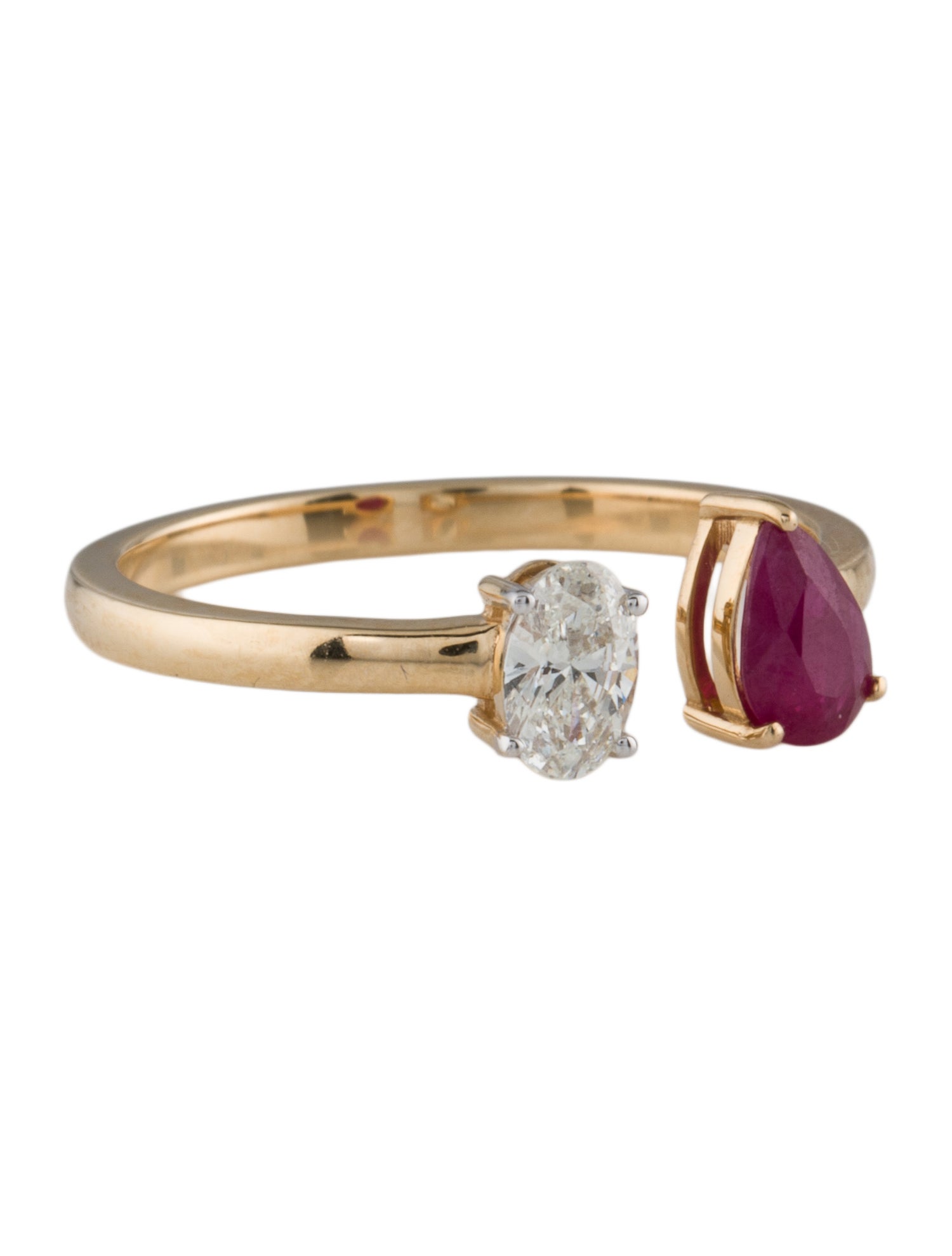 Ring 18K Ruby & Diamond Open Band - 18K Yellow Gold Band, Rings - RRING319049 | The RealReal