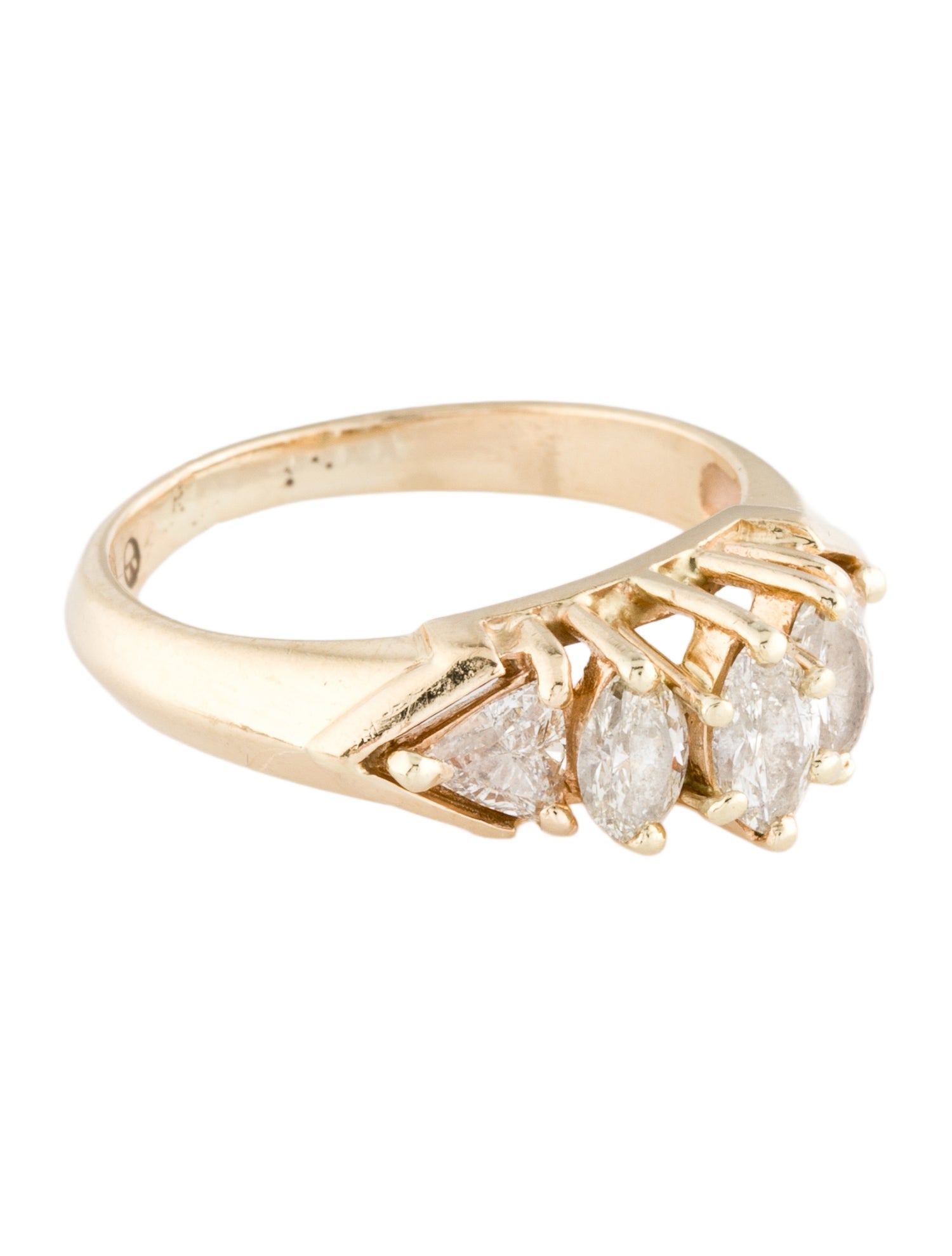 Engagement Ring 14K Diamond Three-Stone Engagement Ring - 14K Yellow ...