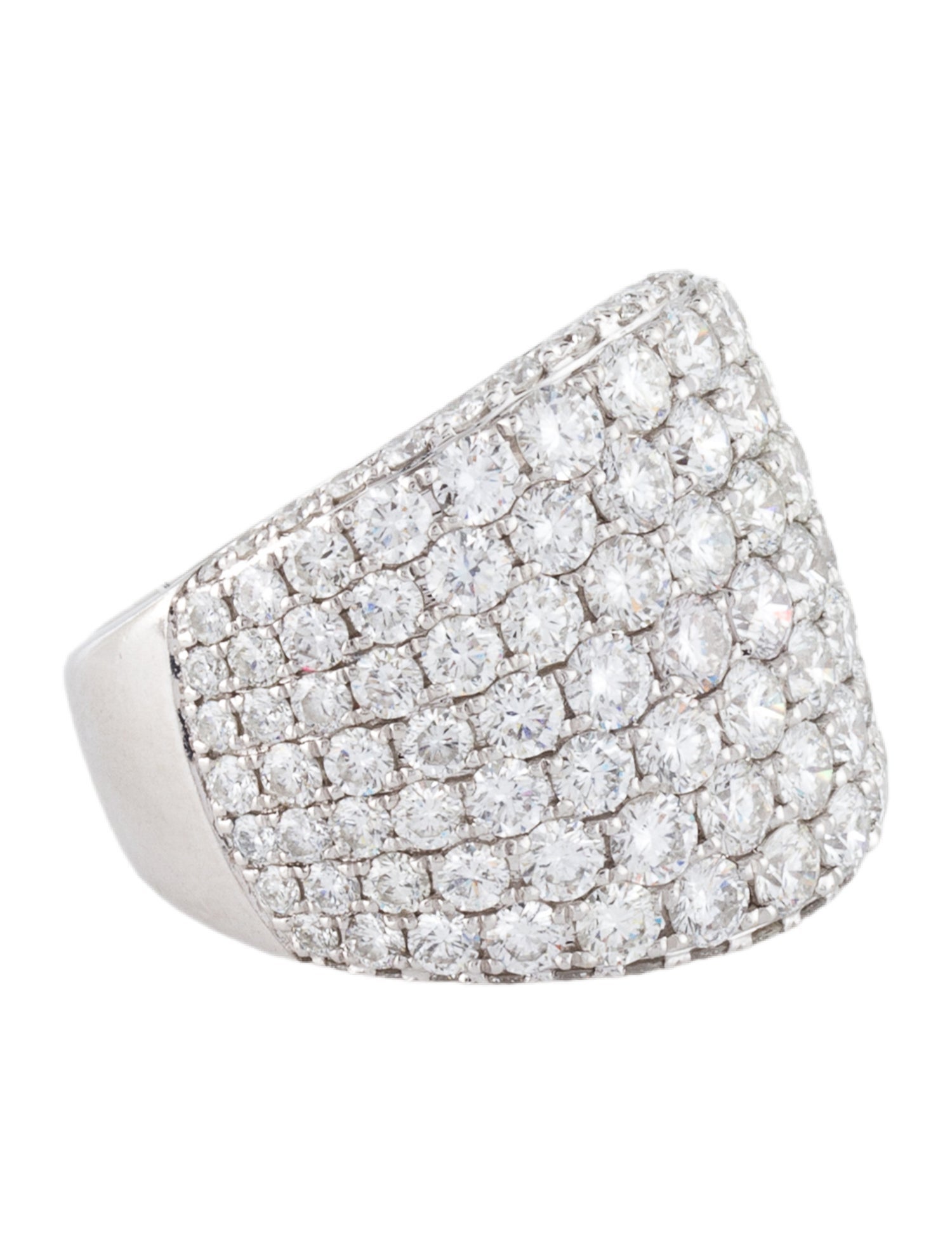 Ring 14K Diamond Flex Curb Band - Rhodium-Plated 14K White Gold Band ...