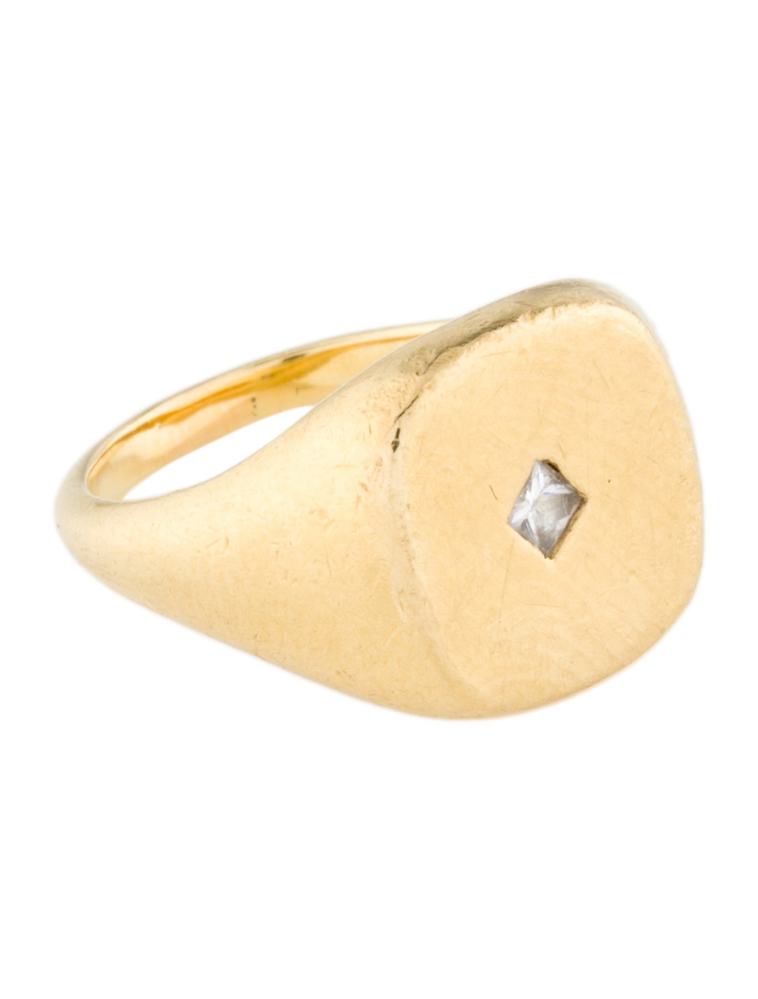 Ring 18K Diamond Baby Signet Ring - Signet Ring, Rings - RRING320591 ...