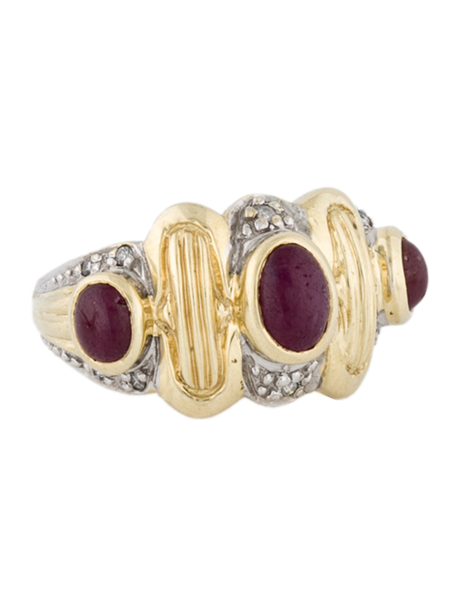 Ring 14K Ruby & Diamond Ring - 14K Yellow Gold Cocktail Ring, Rings - RRING322286 | The RealReal