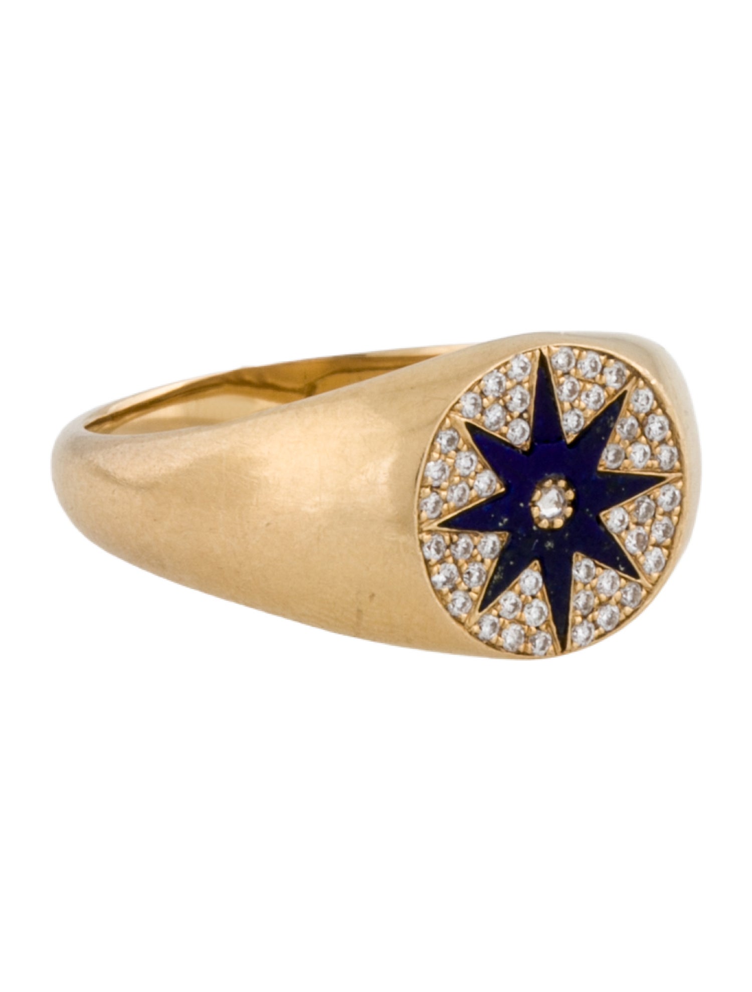 Ring 14K Mother of Pearl Signet Ring - 14K Yellow Gold Signet Ring ...