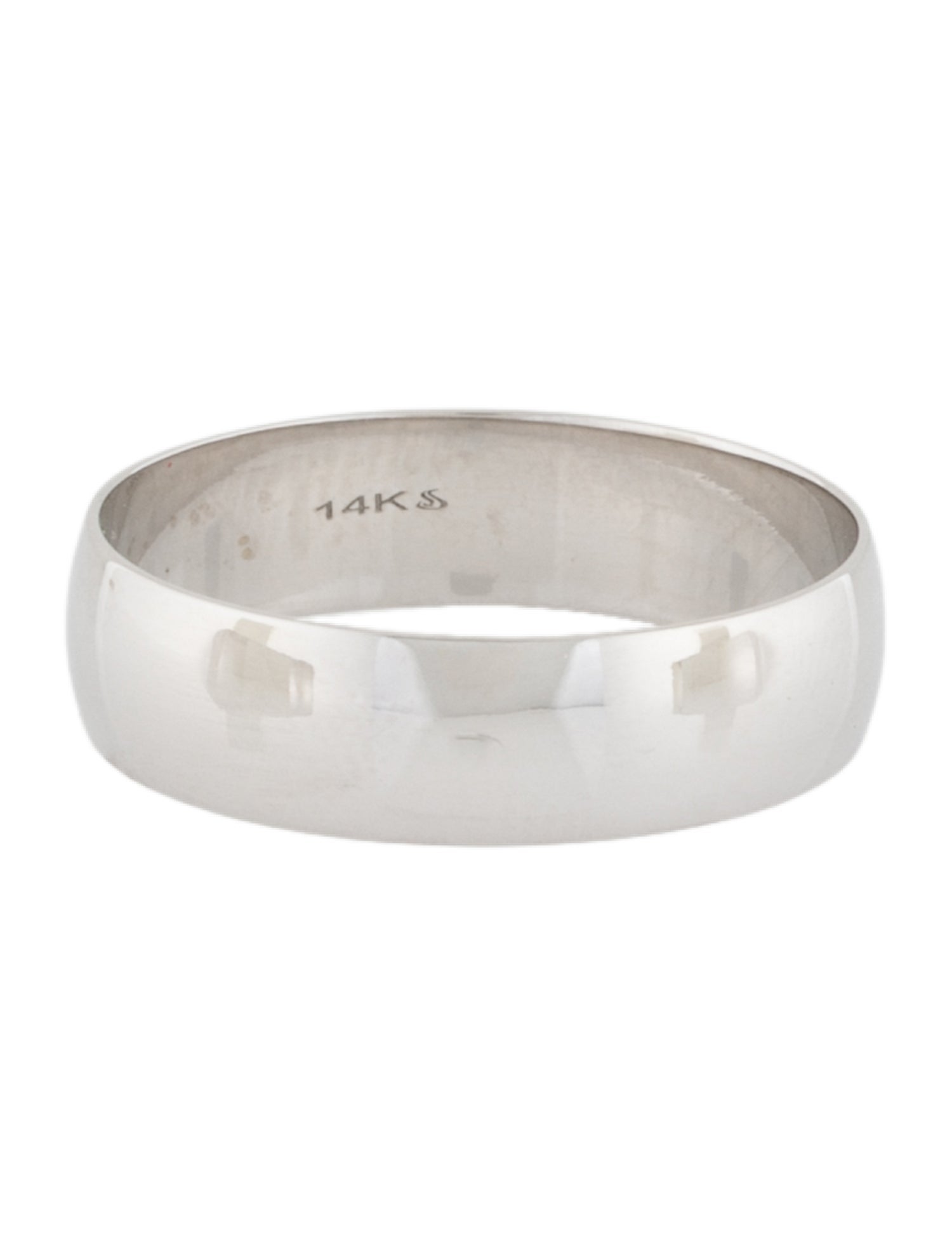 Ring 14K Half Round Band - Rhodium-Plated 14K White Gold Band, Rings ...